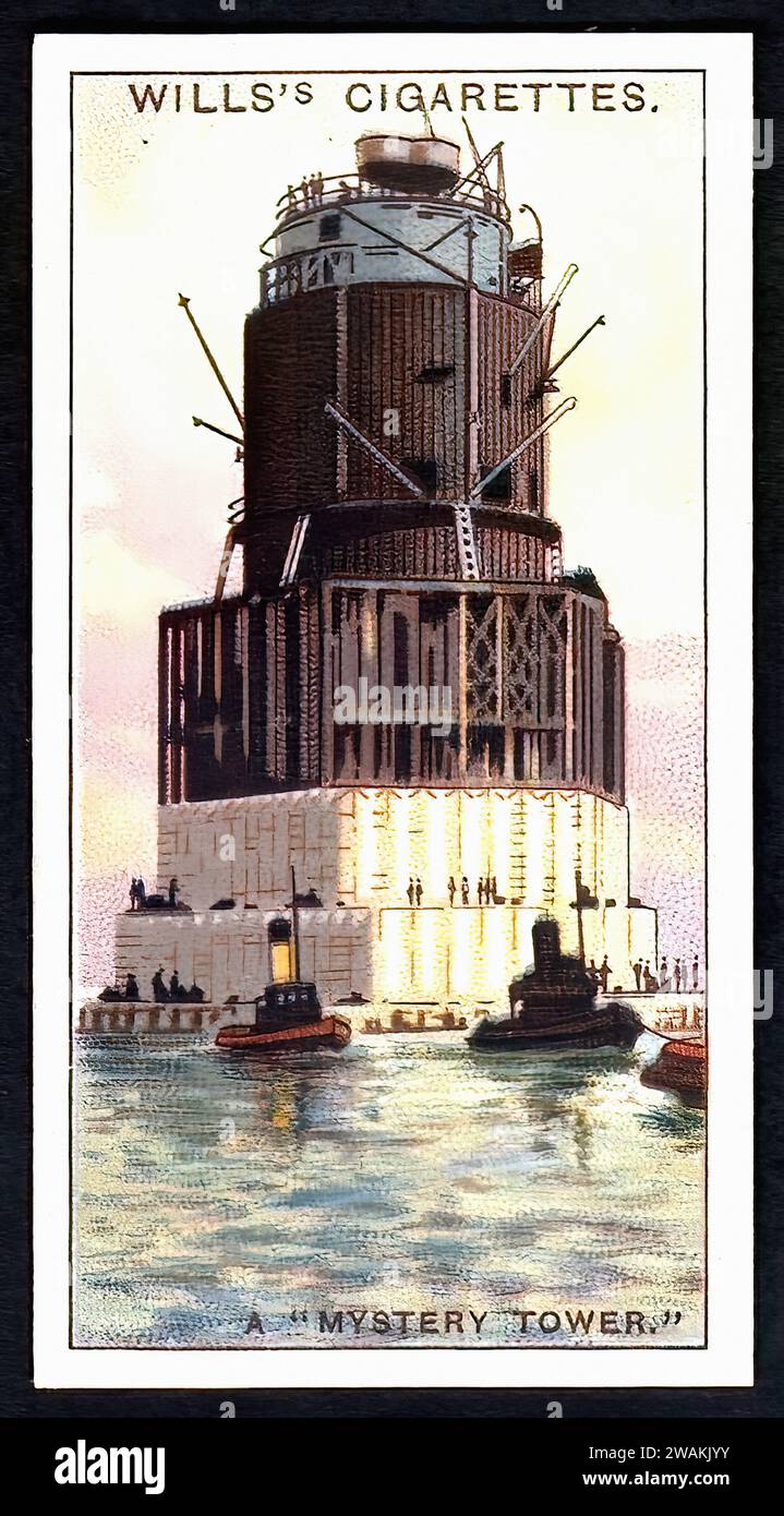 Nab Tower - Vintage Cigarette Card Illustration Stock Photo - Alamy