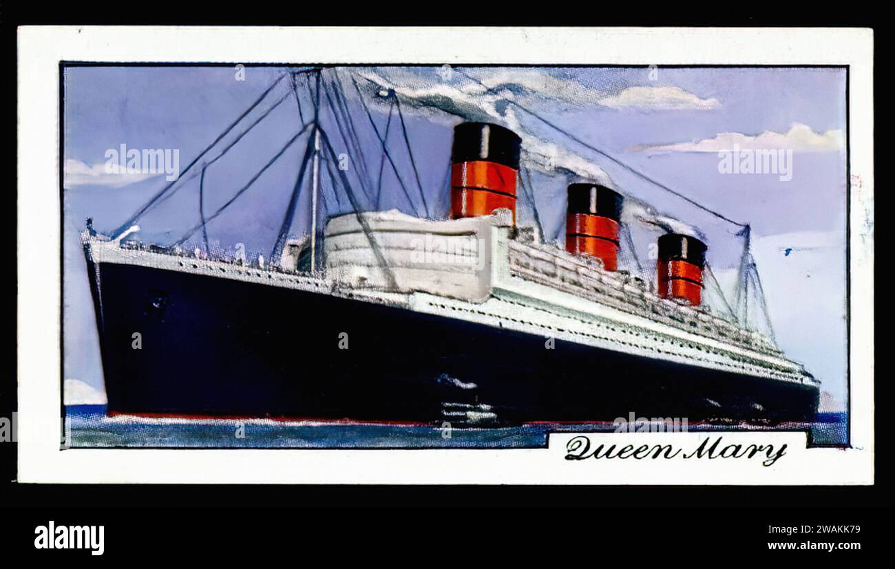 Queen Mary - Vintage Cigarette Card Illustration Stock Photo - Alamy