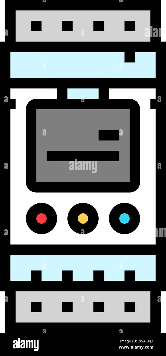 programmable timer energy conservation color icon vector illustration ...