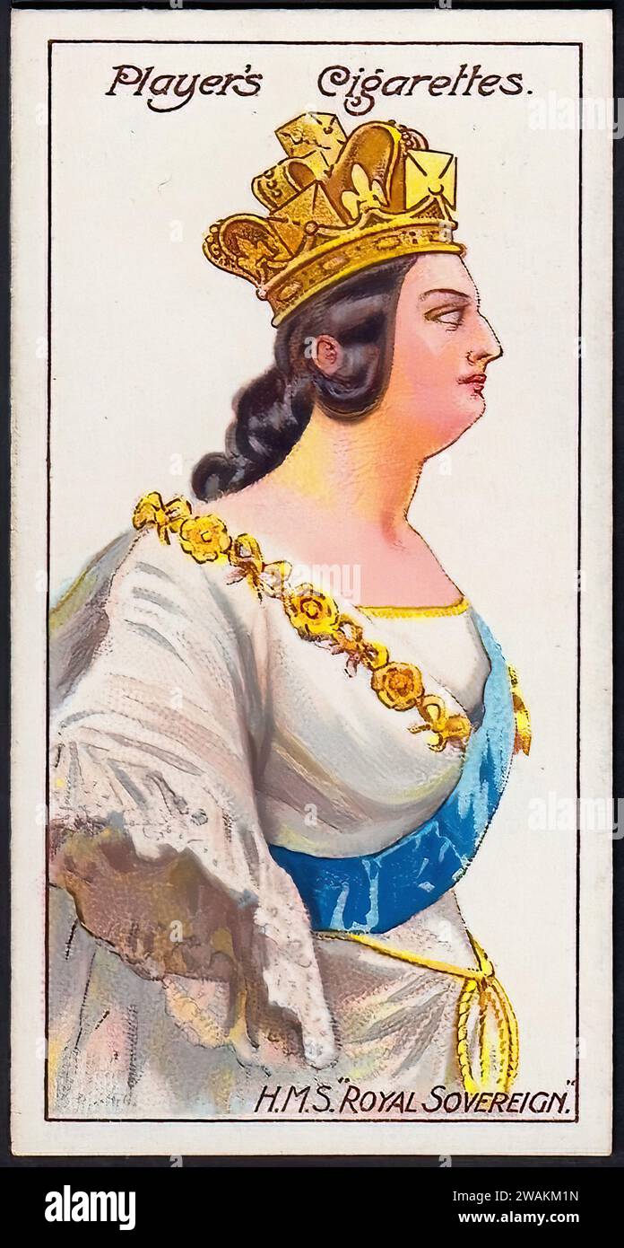 Ships Figurehead of HMS Royal Sovereign - Vintage Cigarette Card ...
