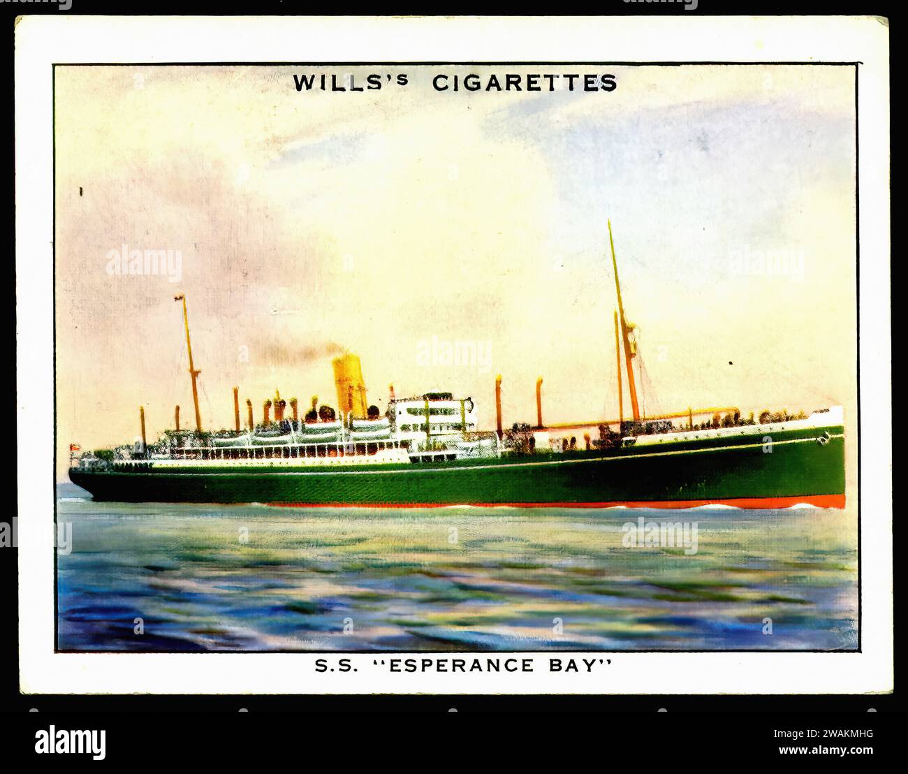 Steamship Esperance Bay - Vintage Cigarette Card Illustration Stock ...