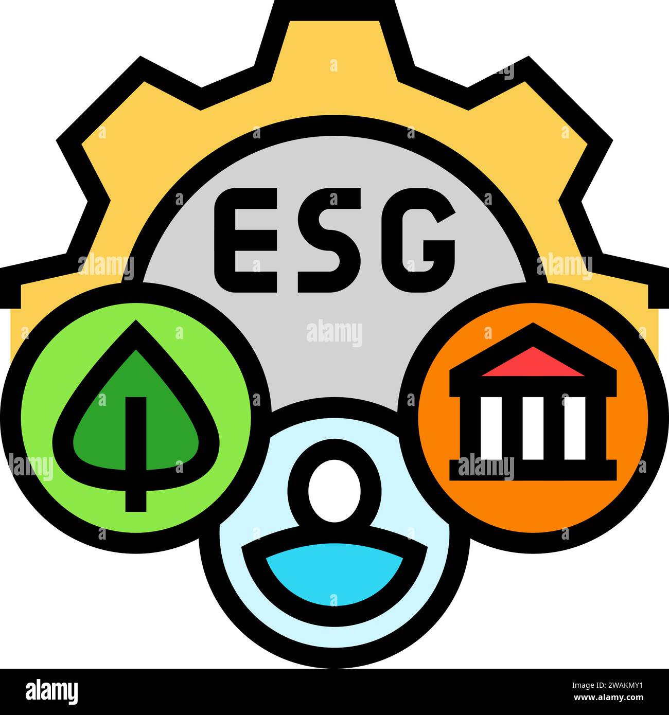 esg environmental social governance color icon vector illustration ...