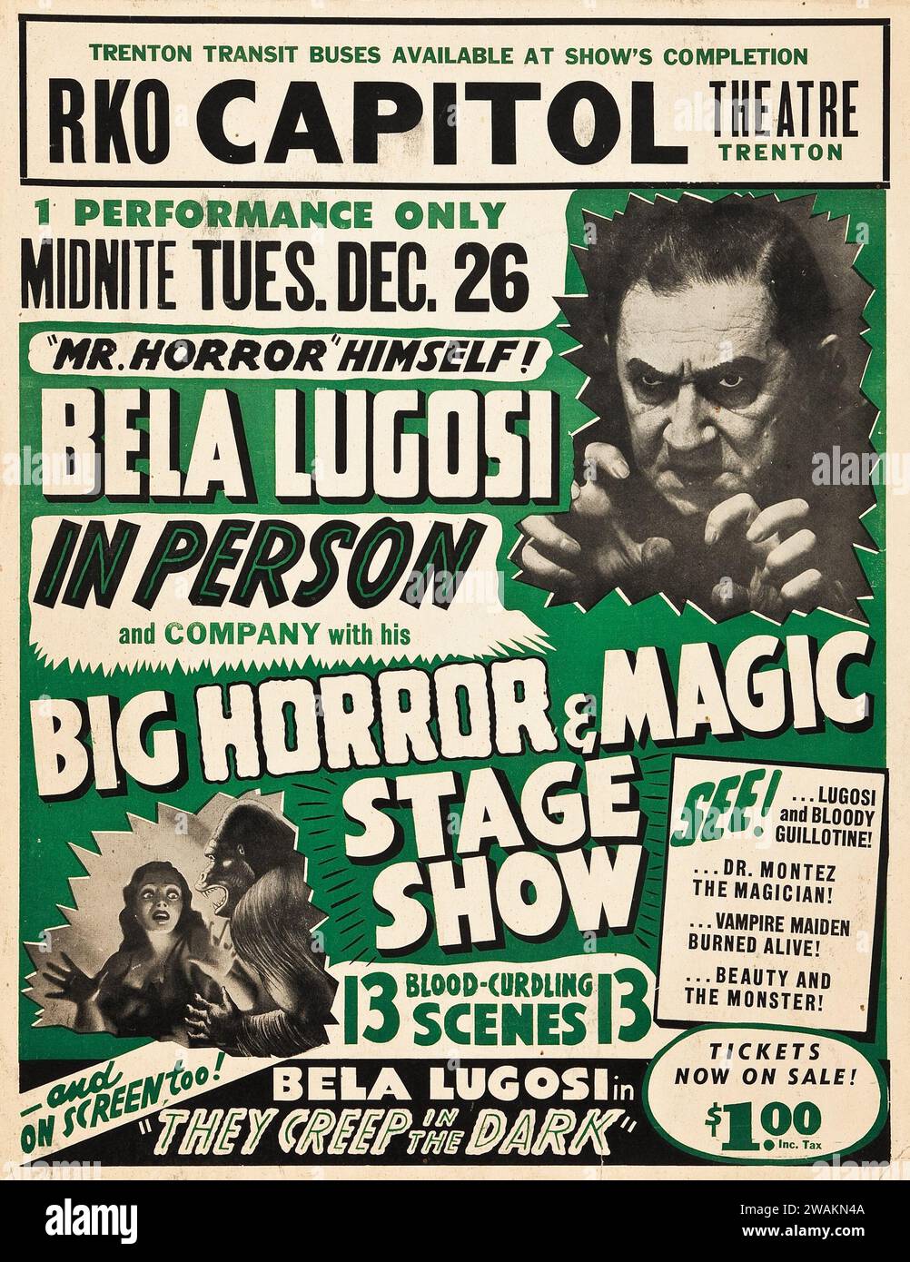 Bela Lugosi Big Horror & Magic Stage Show (RKO Capitol Theatre, Trenton ...