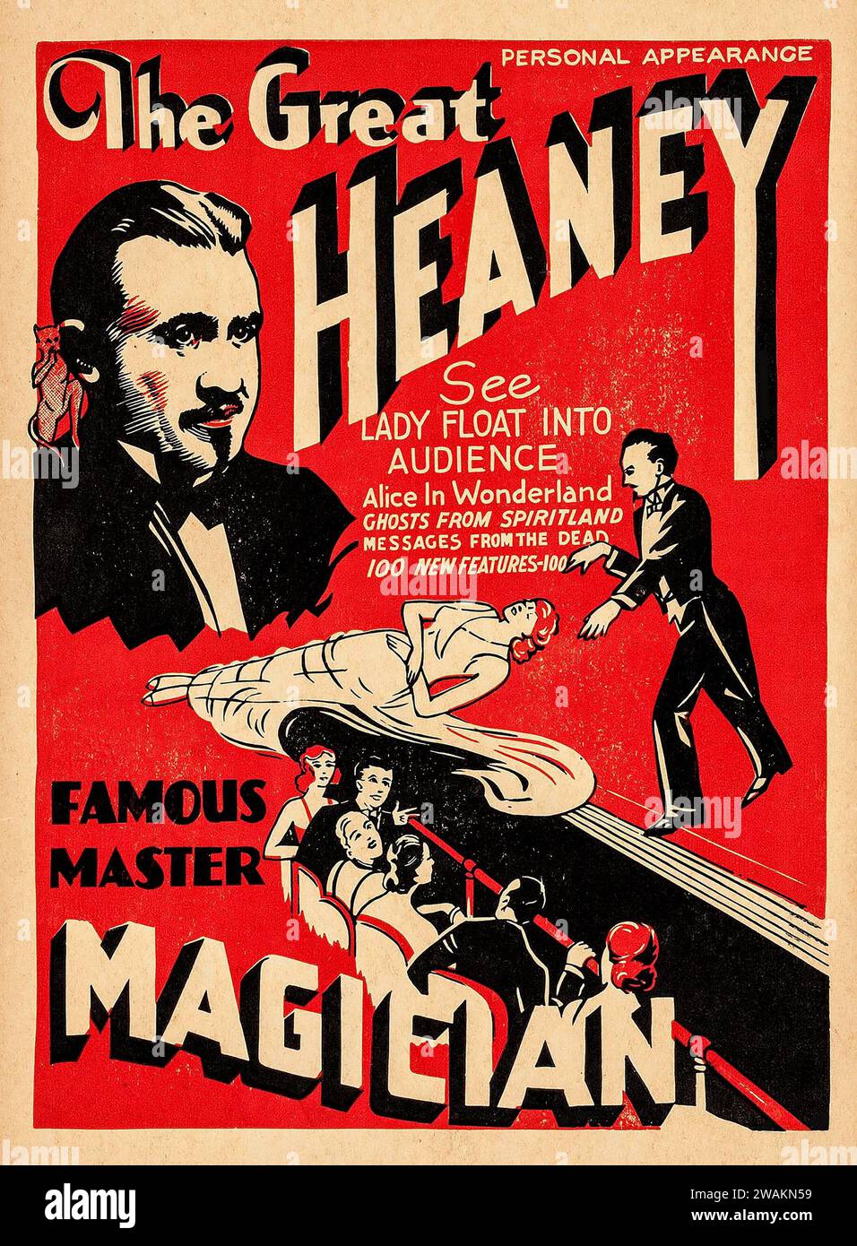 Magic Poster - The Great Heaney, Famous Master Magician - See the Lady ...