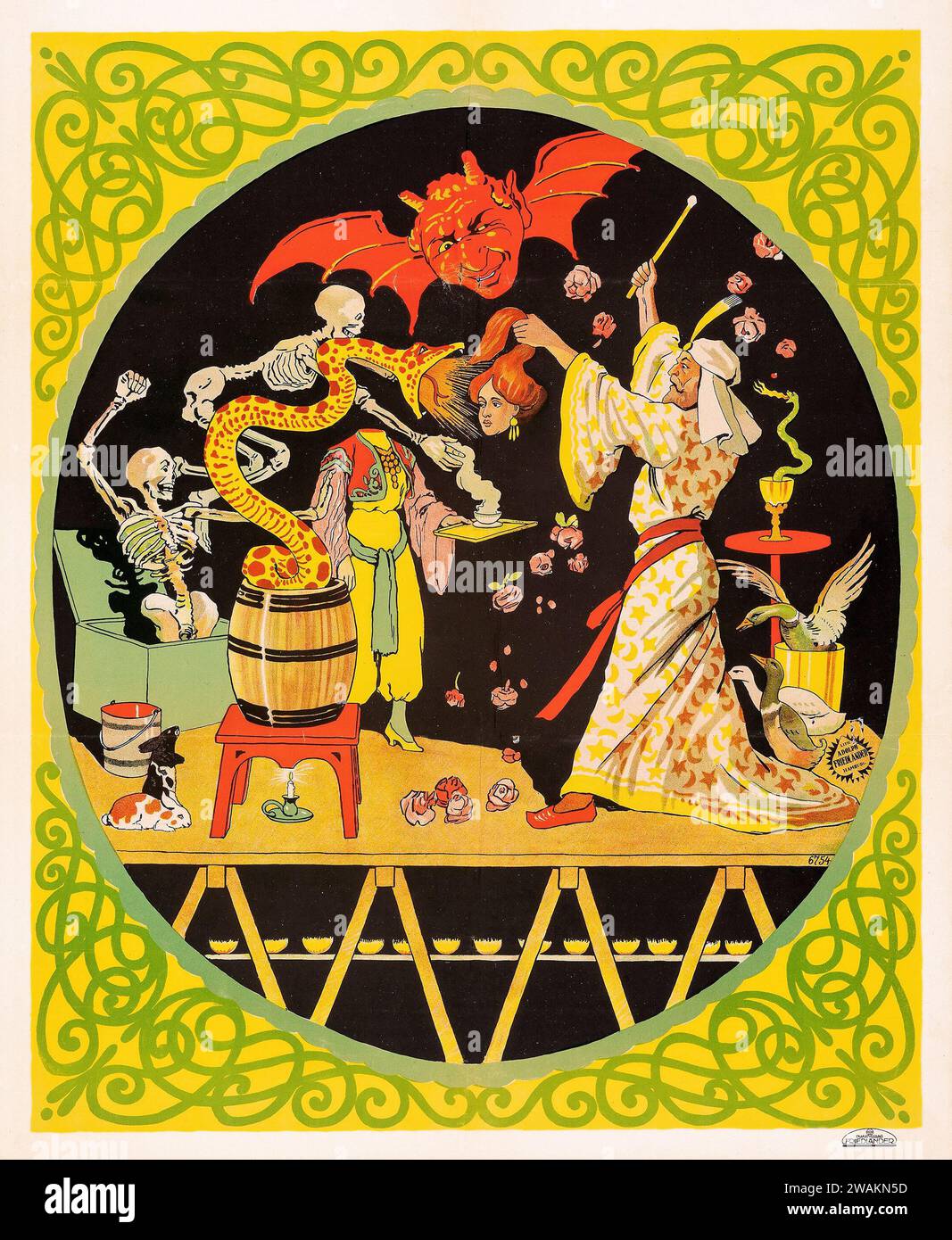 Magic Poster (Adolph Friedlander, c. 1910) Stock - German Poster feat ...