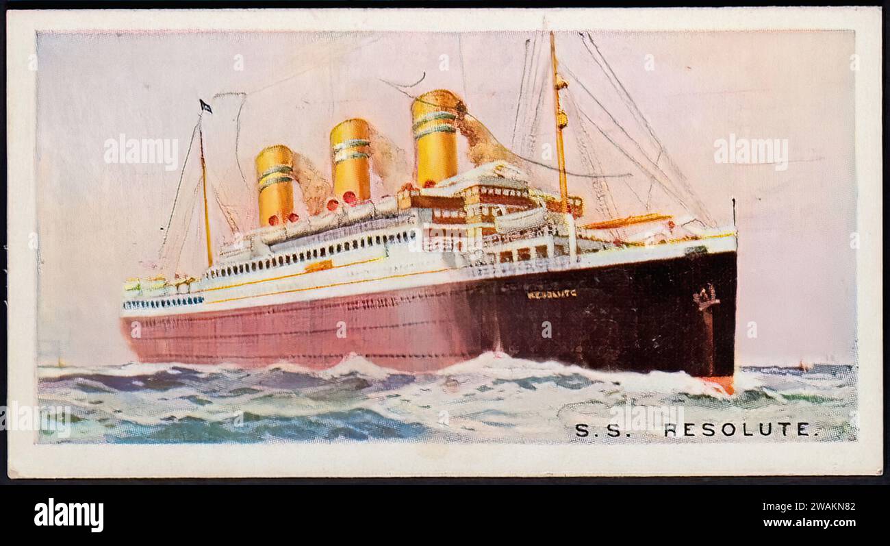 Steamship Resolute - Vintage Cigarette Card Illustration Stock Photo ...
