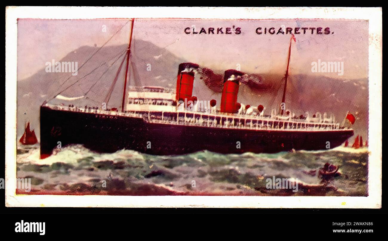 Steamship Viking - Vintage Cigarette Card Illustration Stock Photo - Alamy