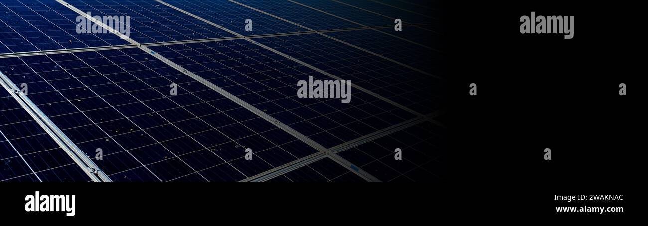 Close up dirty solar cell panels with gradient copy space for writing ...