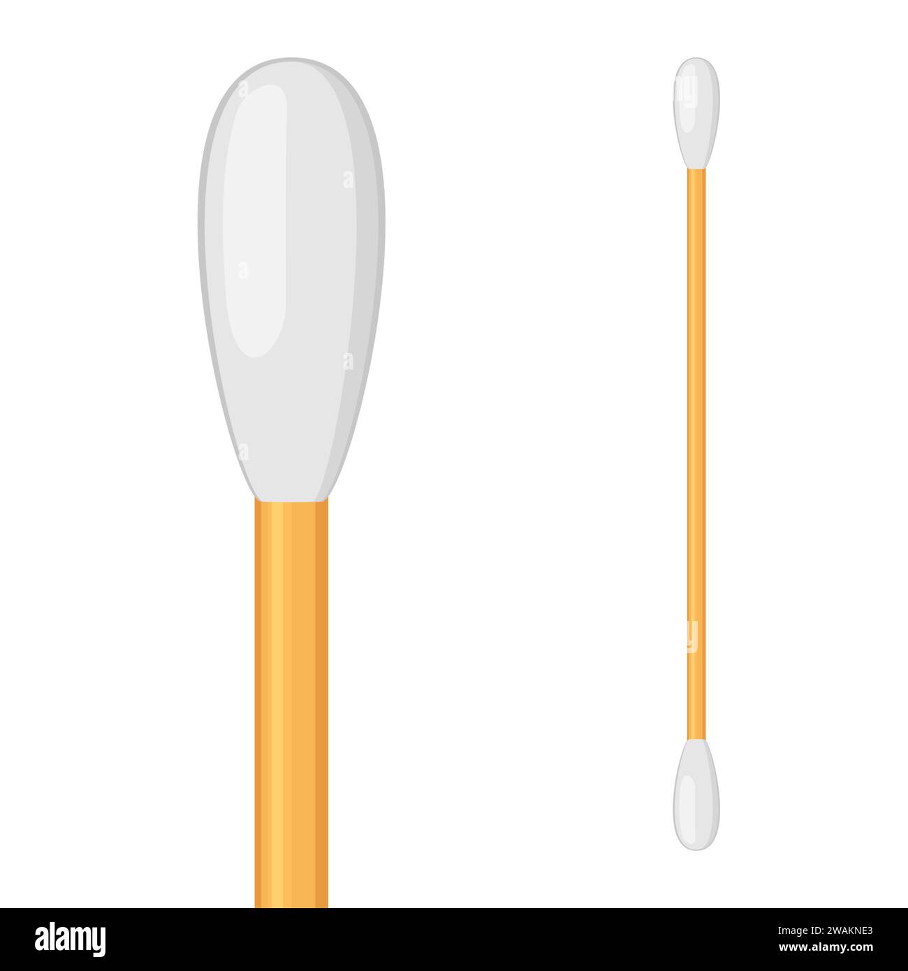 Cotton swab isolated on white background. Care and hygiene. Wooden ear ...