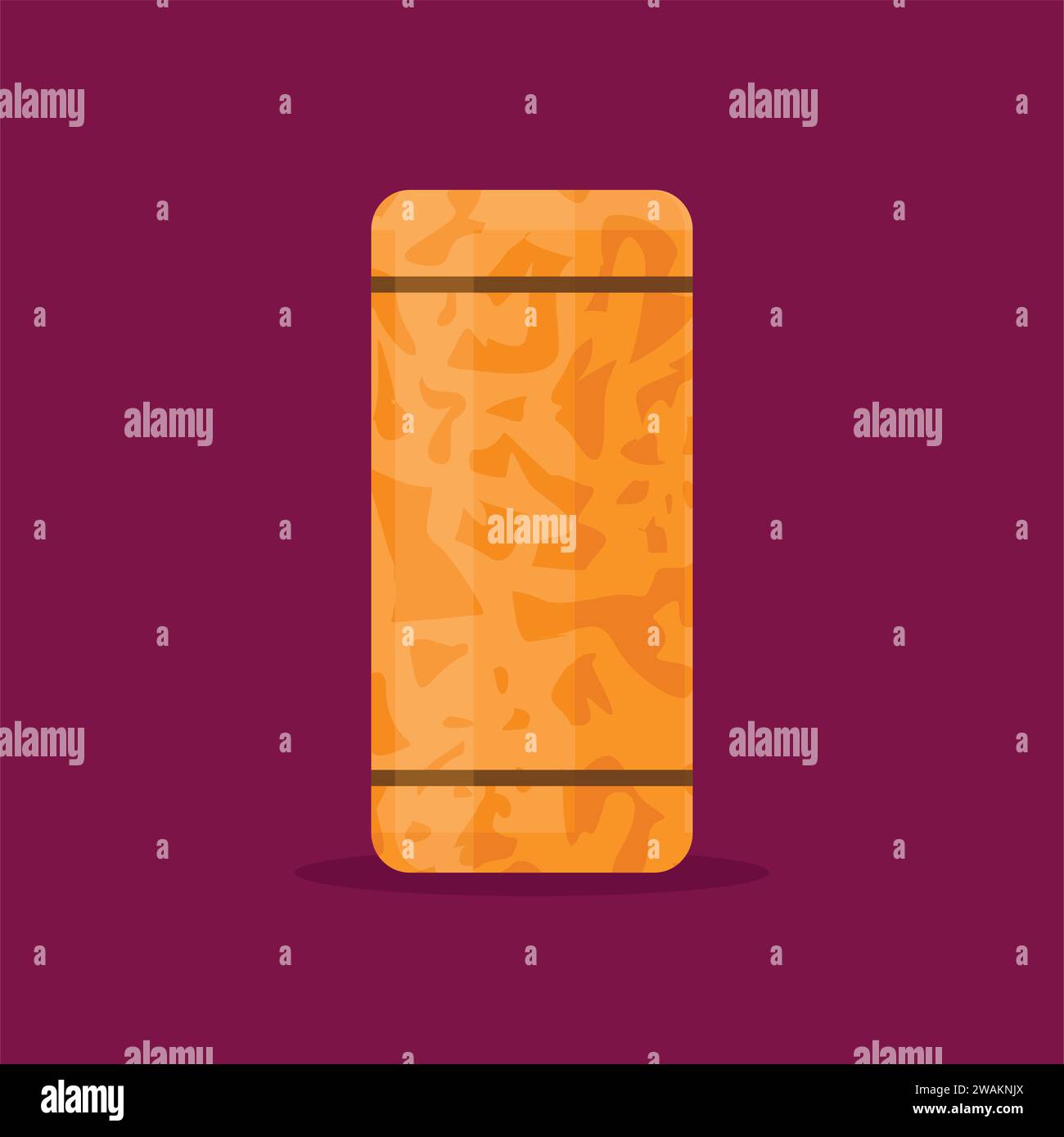 Brown wine cork isolated on background. Wooden cork plug icon in flat ...