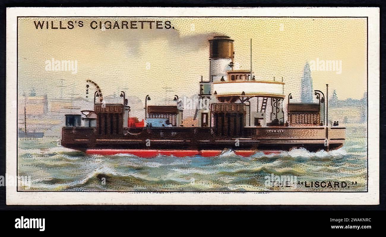 The Liscard, Mersey Ferry - Vintage Cigarette Card Illustration Stock ...
