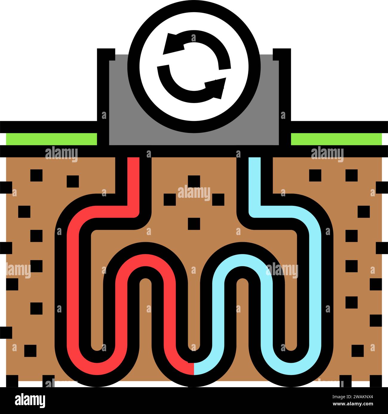 heat recovery geothermal energy color icon vector illustration Stock ...