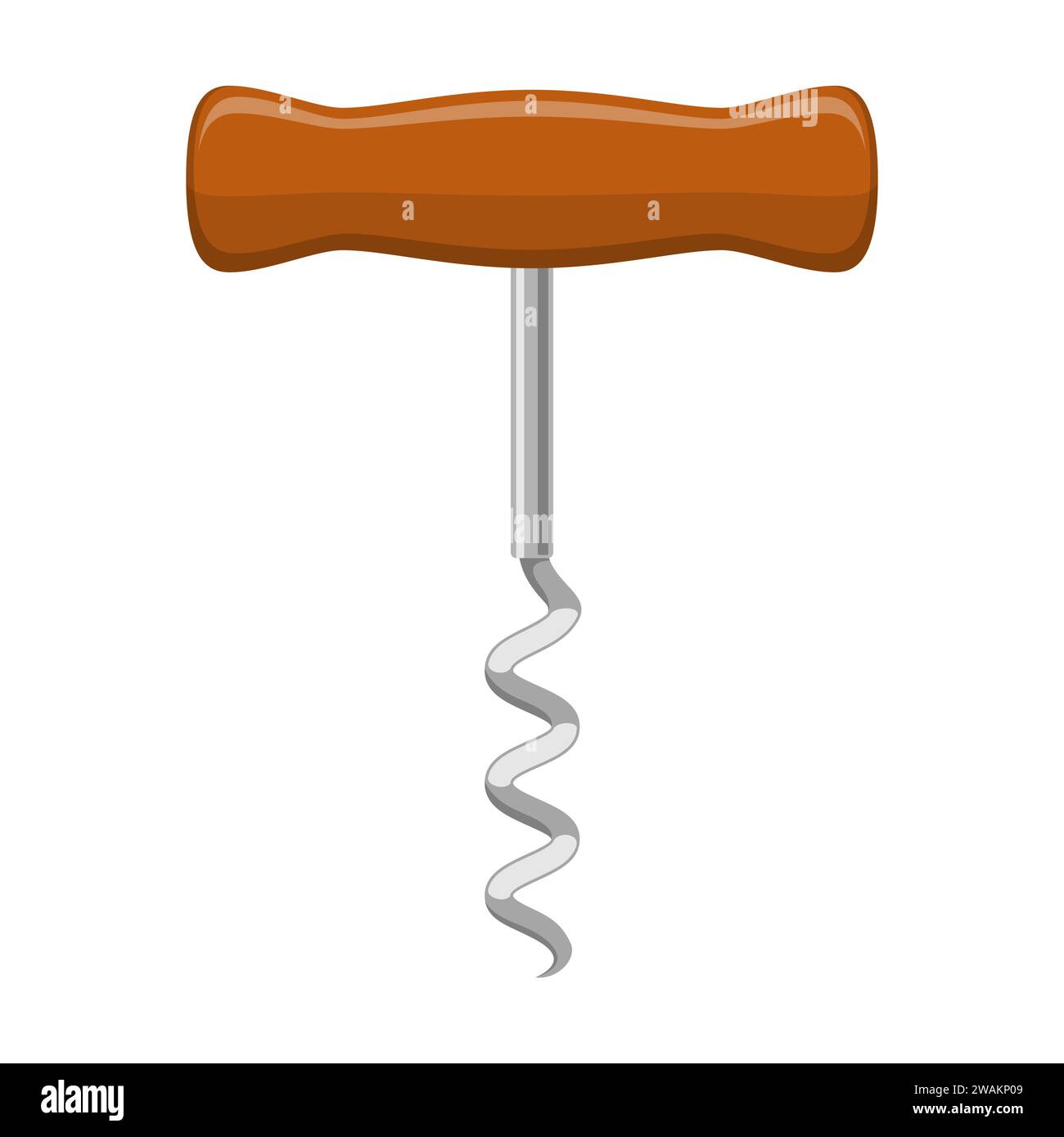 Corkscrew isolated on white background. Bottle opener. Steel spiral ...