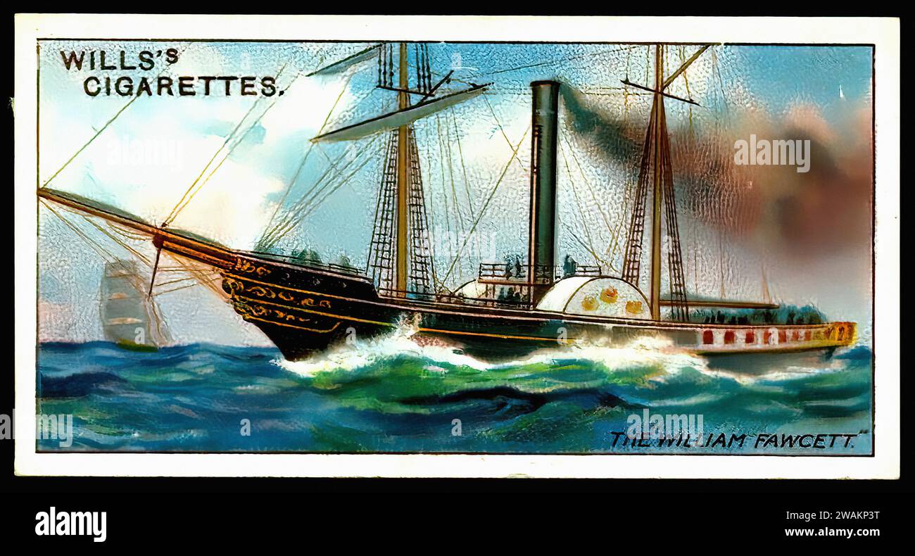 The William Fawcett - Vintage Cigarette Card Illustration Stock Photo - Alamy