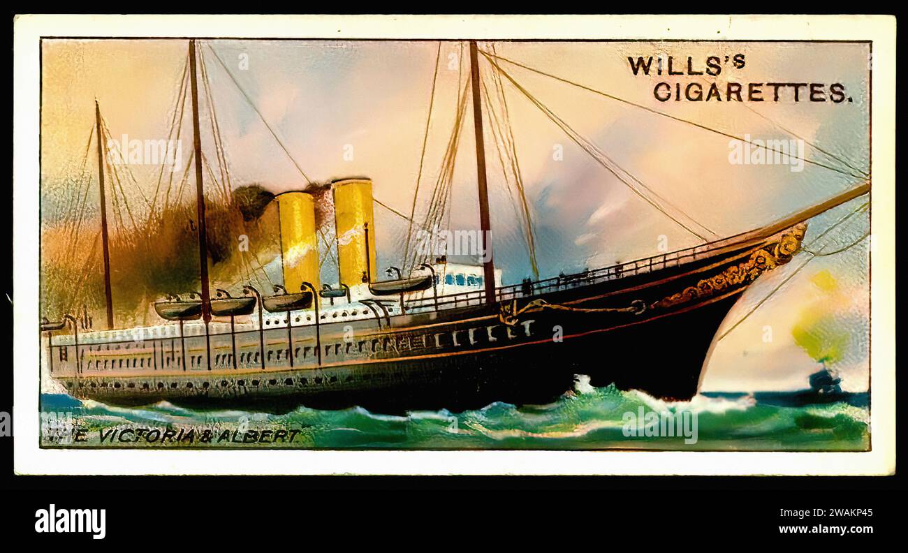The Victoria and Albert - Vintage Cigarette Card Illustration Stock ...
