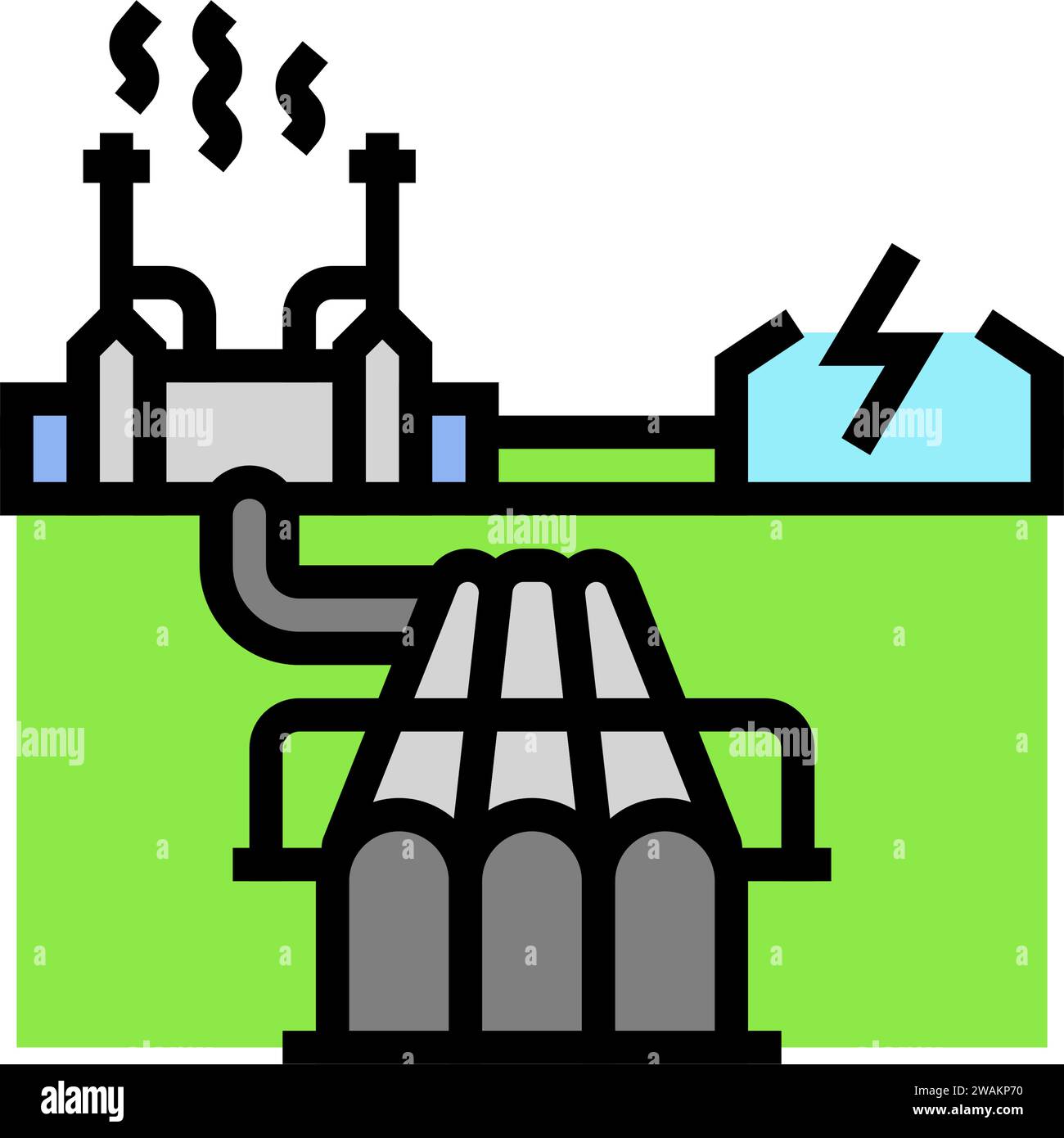 infrastructure geothermal energy color icon vector illustration Stock ...