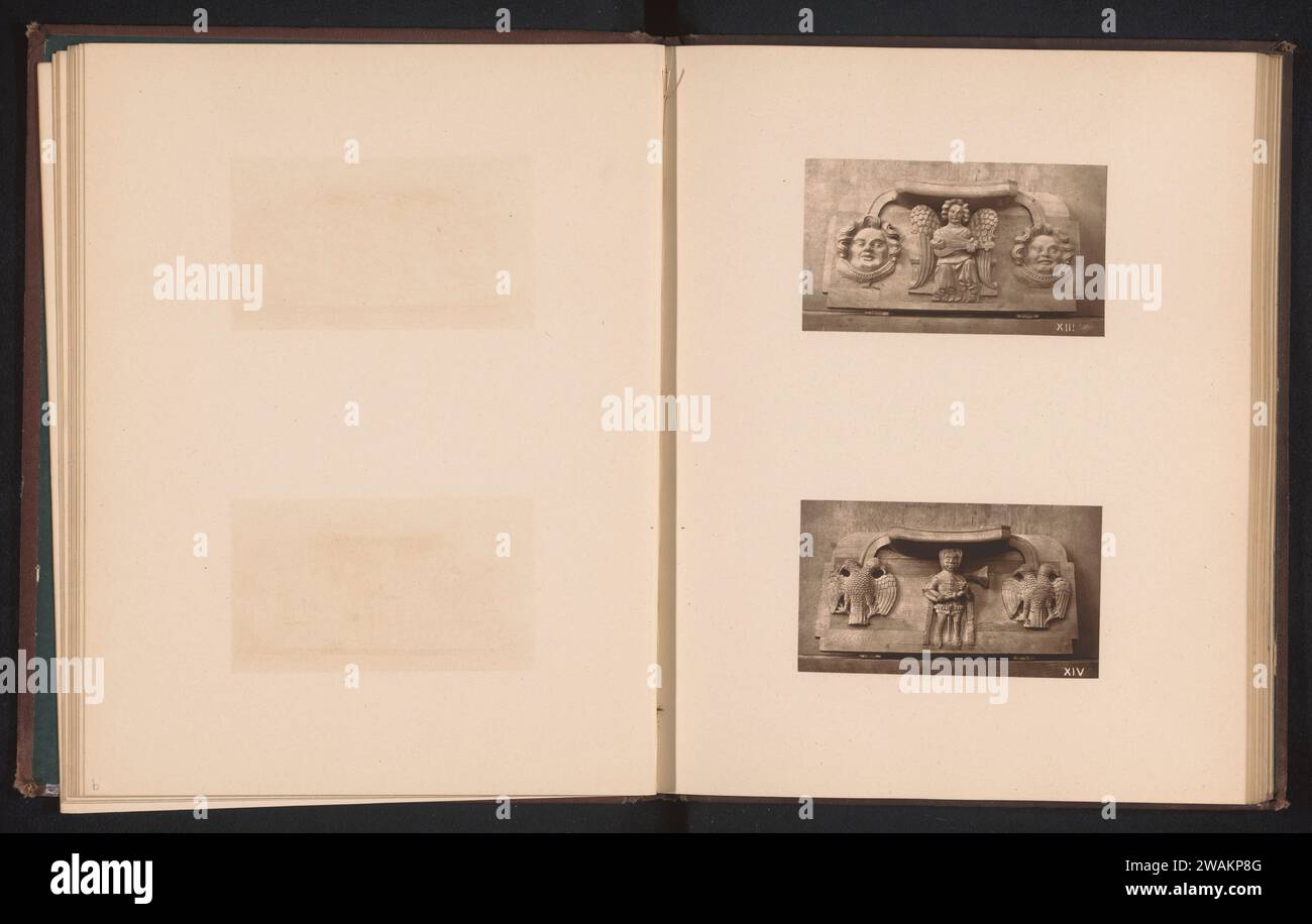 Two wood carvings in the cathedral of Worcester, Anonymous, c. 1863 ...