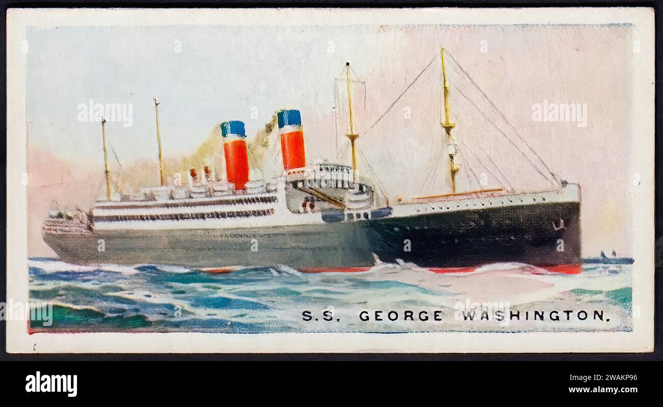 United States Liner, George Washington - Vintage Cigarette Card ...