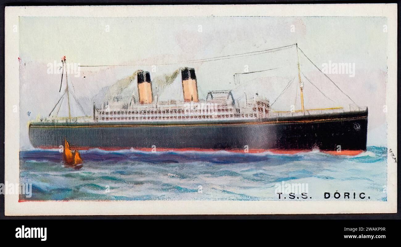 Vintage Cigarette Card - White Star Liner Doric Stock Photo - Alamy