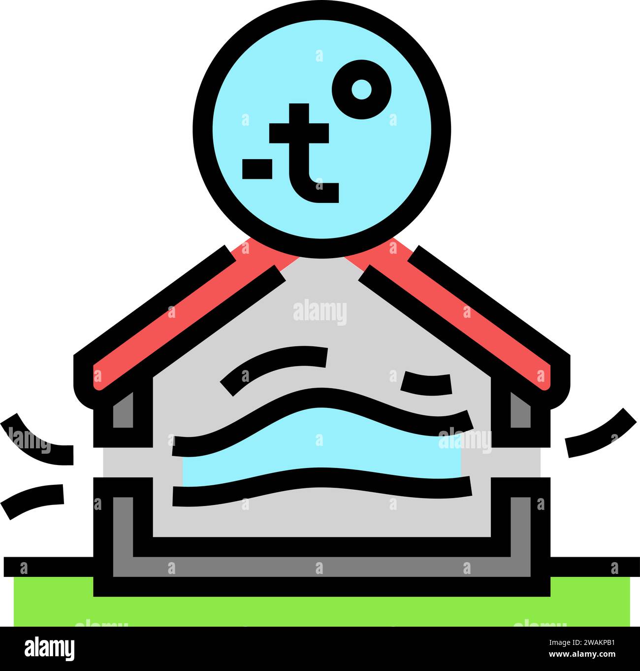 passive cooling green building color icon vector illustration Stock ...