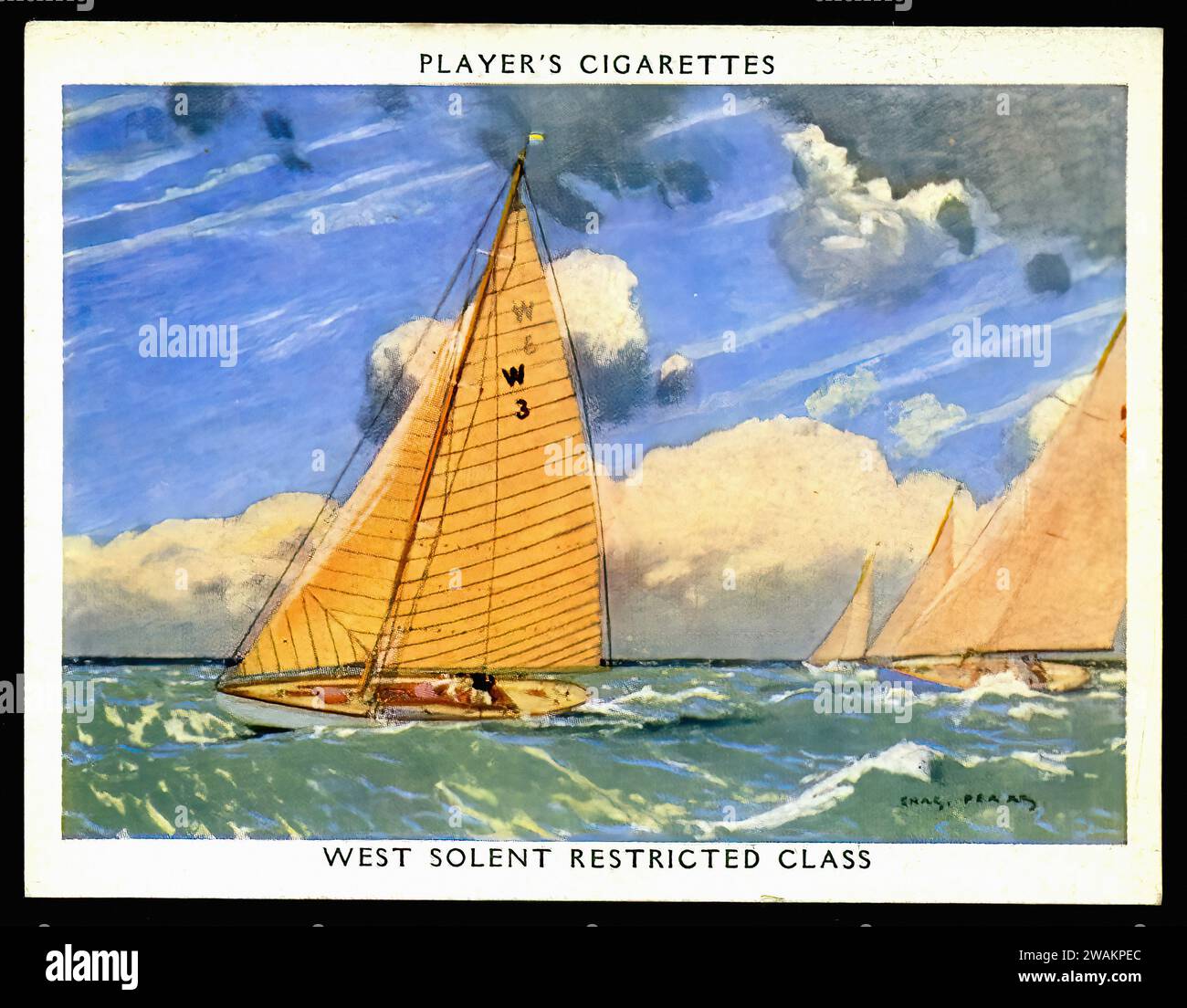 West Solent Restricted Class Racing Yacht - Vintage Cigarette Card ...