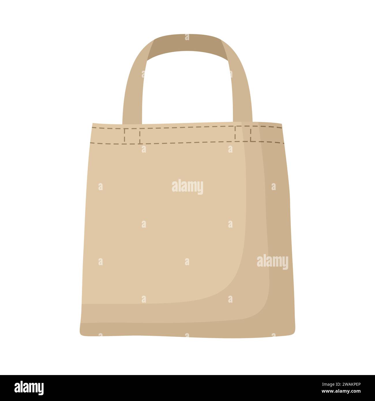 Cloth eco bag or cotton bag isolated in white background. Eco bag brown ...
