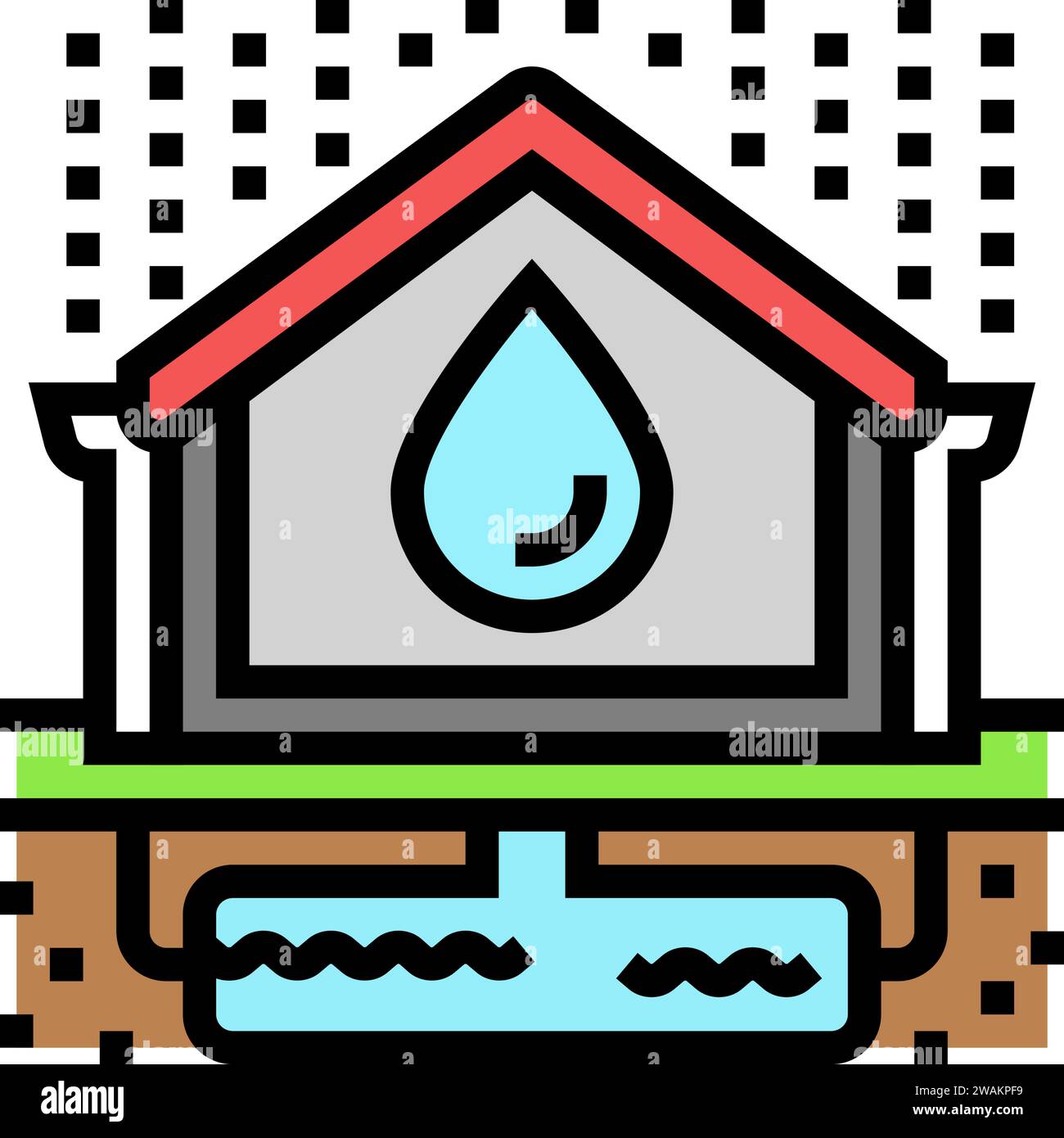 rainwater harvesting green building color icon vector illustration ... rainwater harvesting green building color icon vector illustration ...