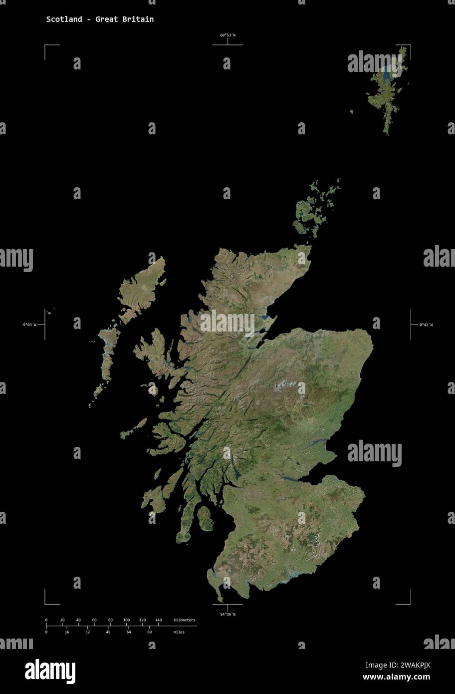 Shape of a high resolution satellite map of the Scotland - Great ...