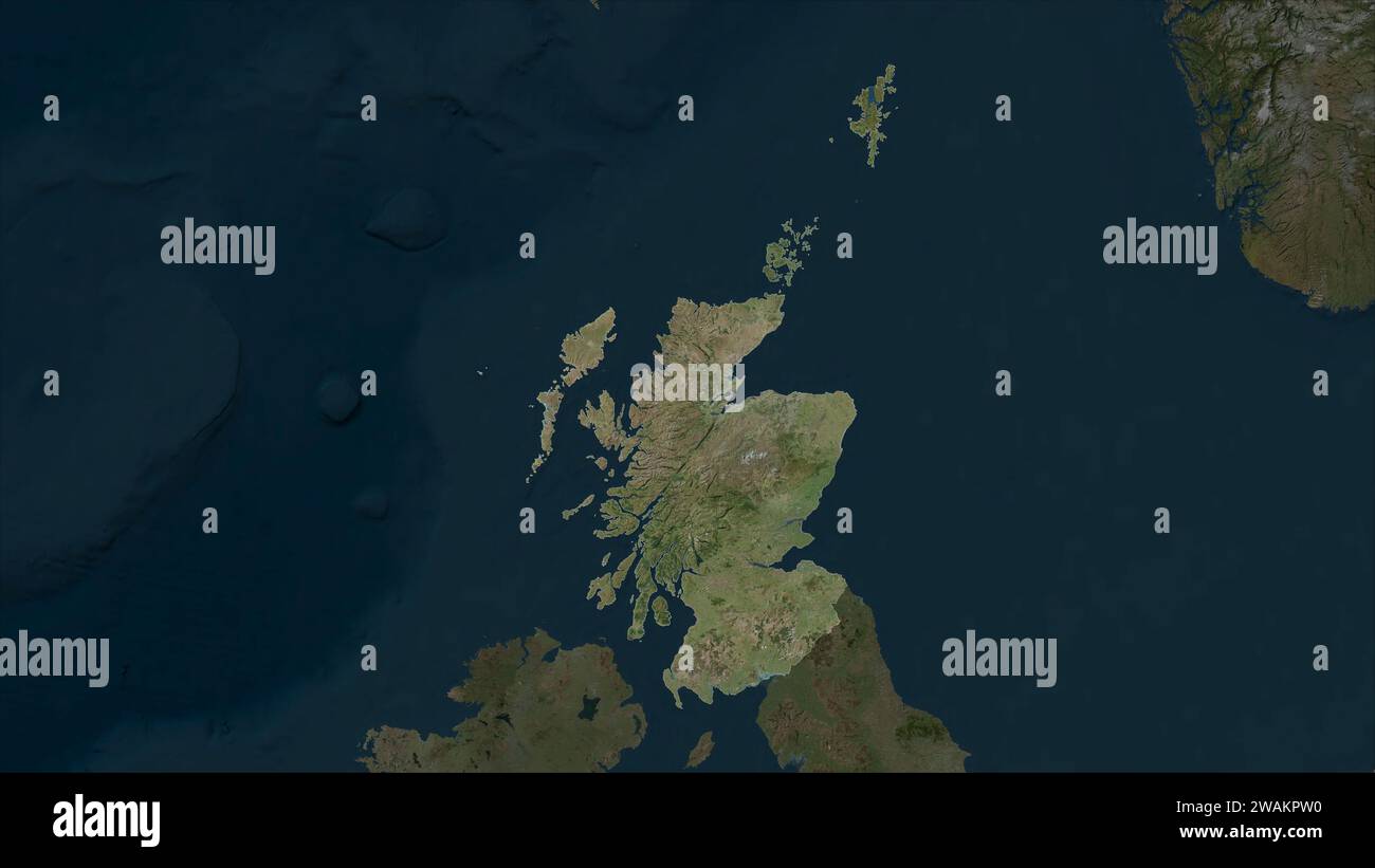 Scotland - Great Britain highlighted on a high resolution satellite map ...