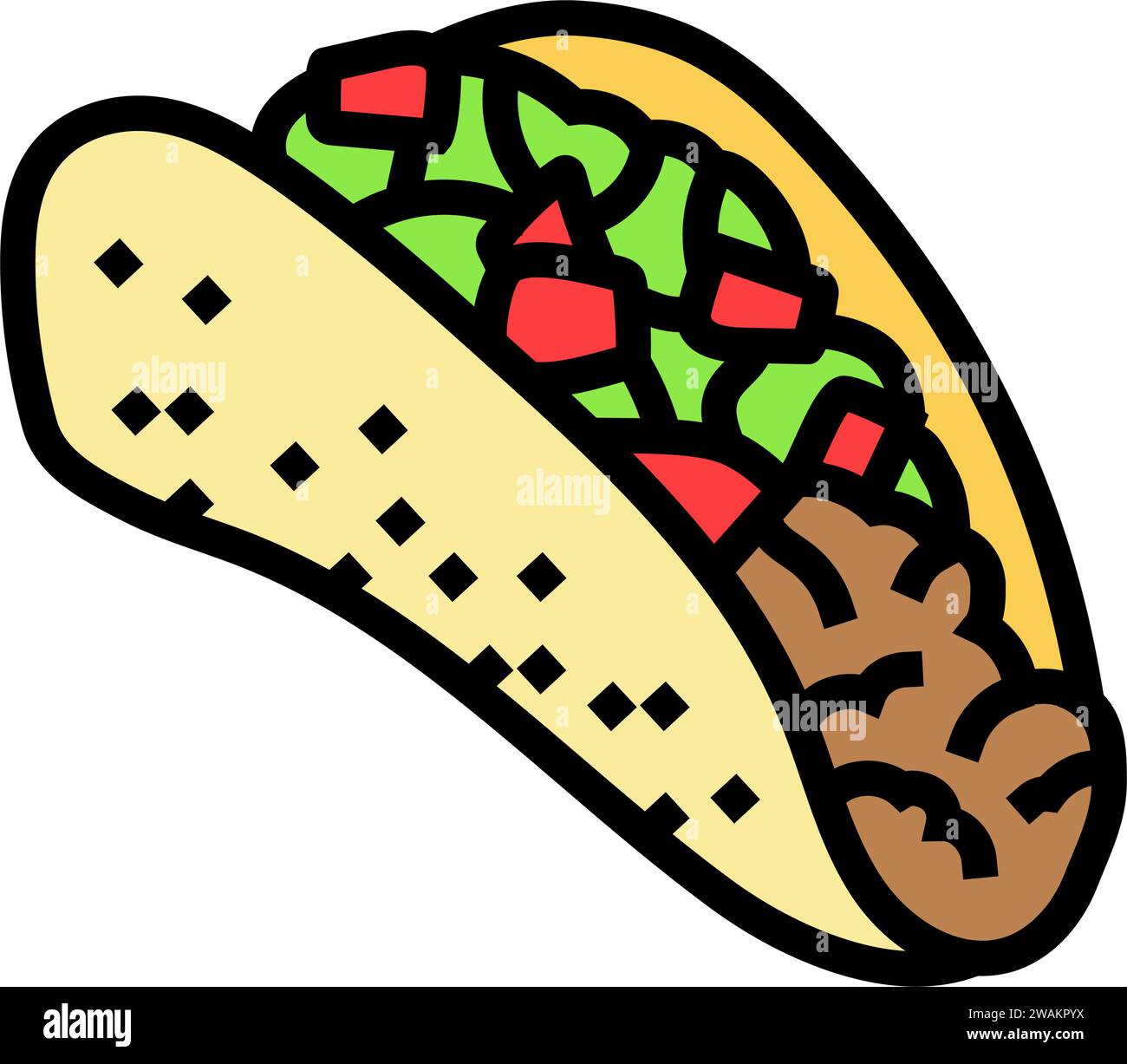 tacos mexican cuisine color icon vector illustration Stock Vector Image ...