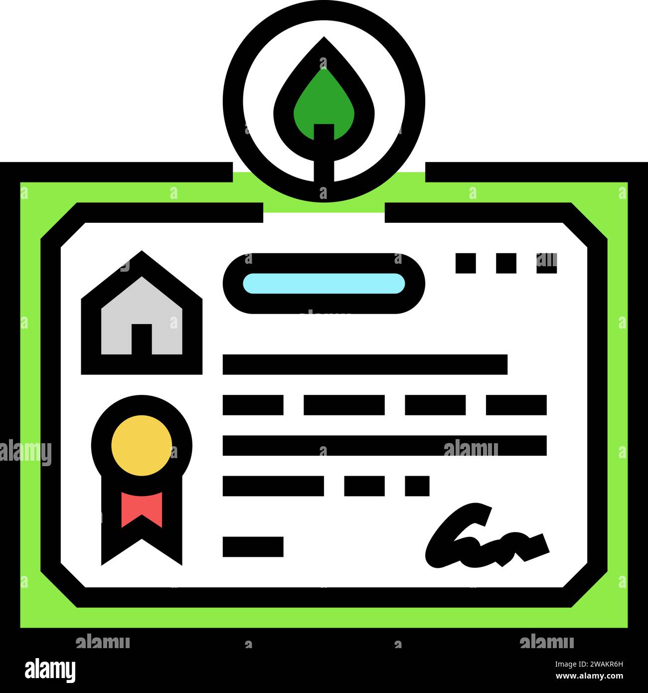 certification green building color icon vector illustration Stock ...