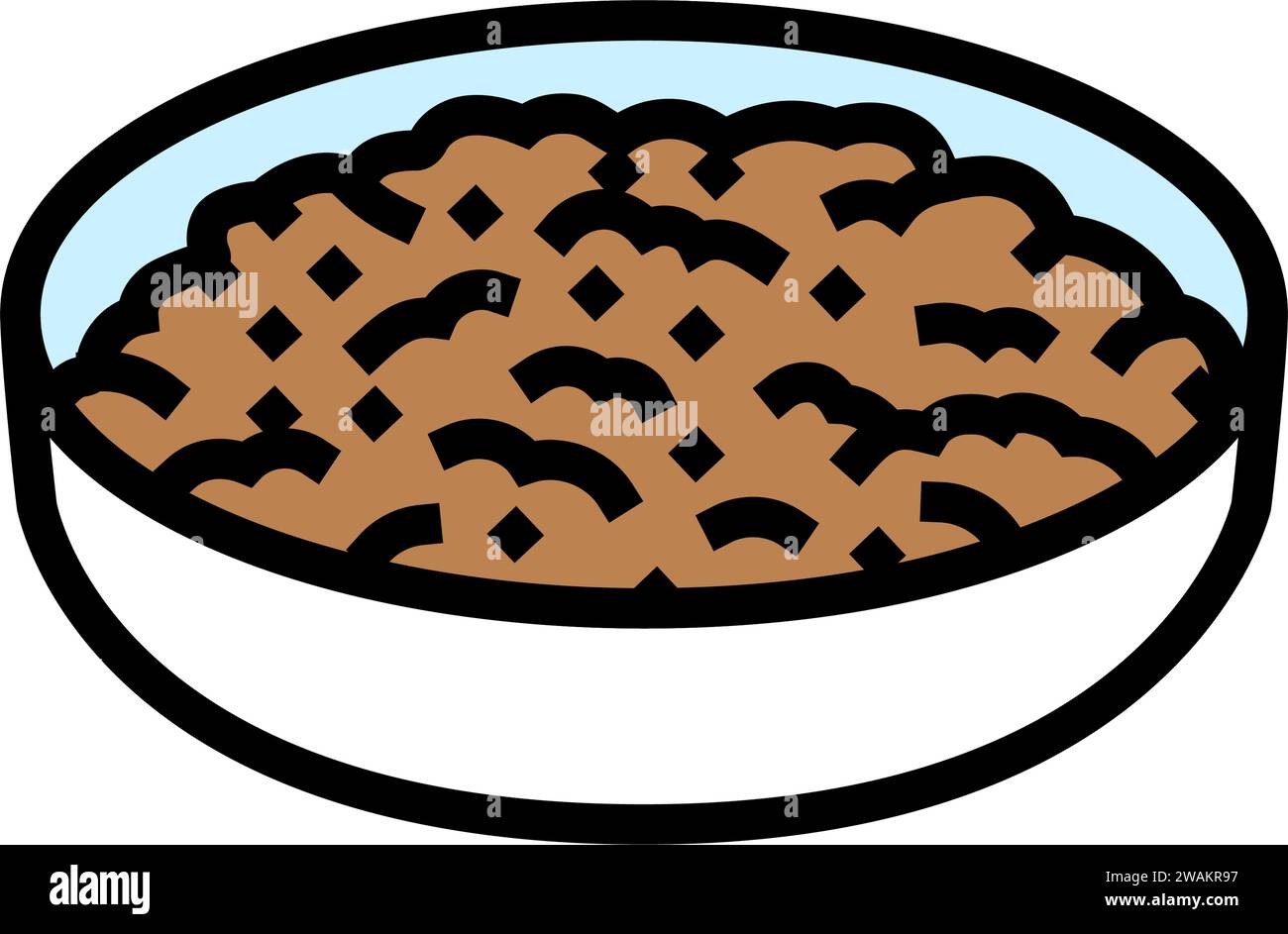 refried beans mexican cuisine color icon vector illustration Stock ...