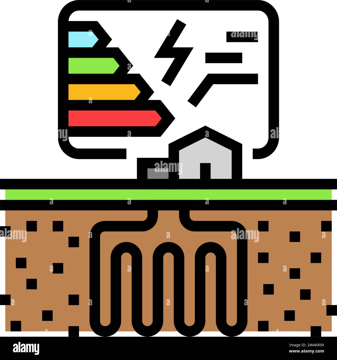 energy efficiency geothermal color icon vector illustration Stock ...