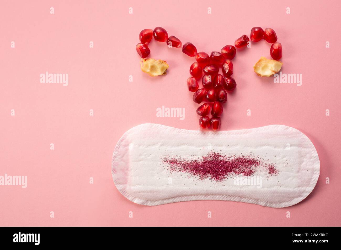Feminine hygiene pad with and uterus made of pomegranatered. First ...