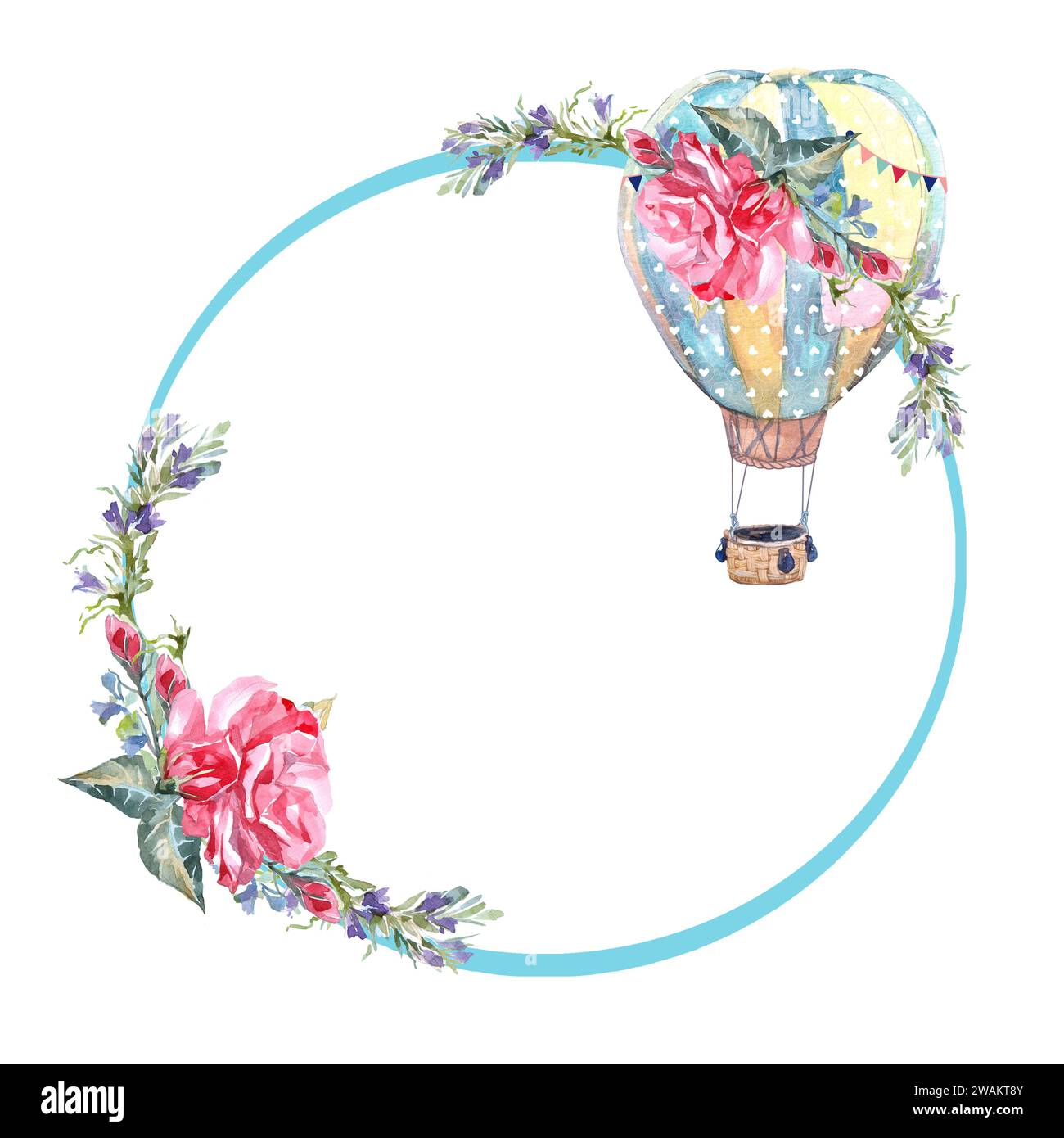 Rose grass frame card Cut Out Stock Images & Pictures - Alamy