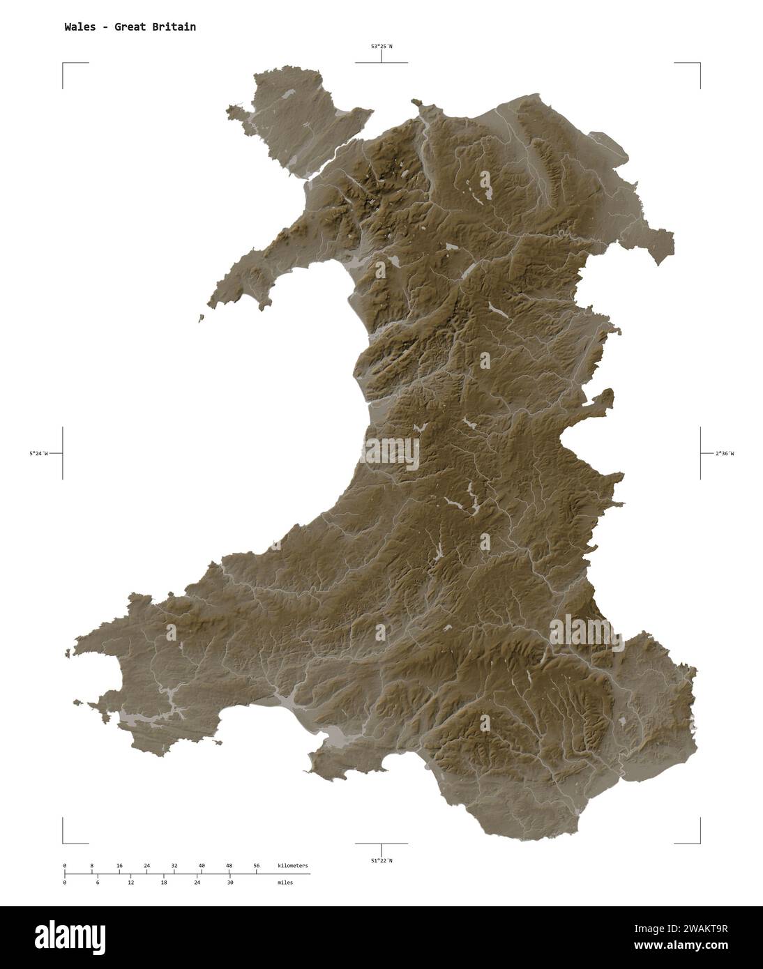 Shape of a elevation map colored in sepia tones with lakes and rivers ...