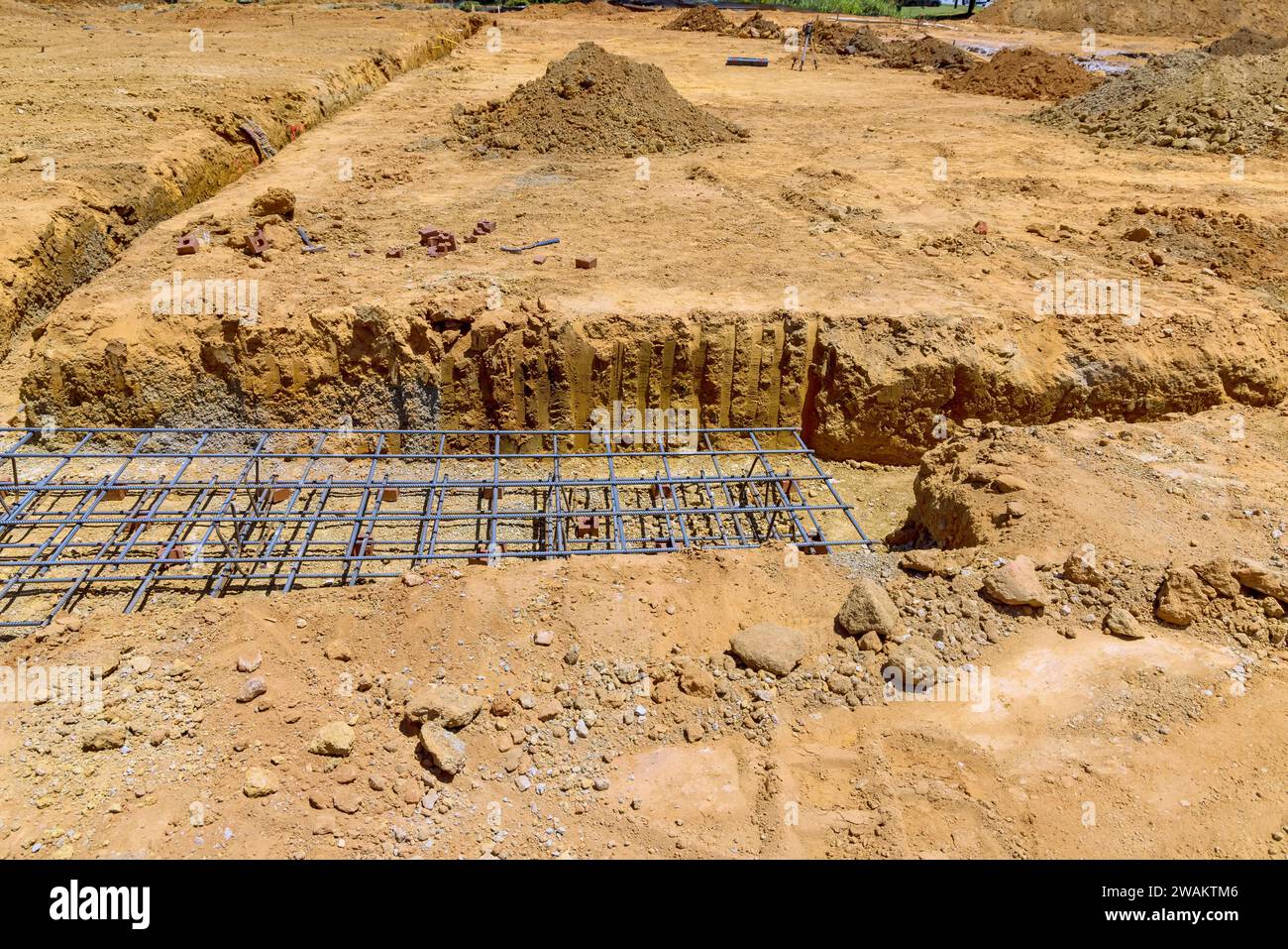 Retaining underground in trench has been completed in preparation for ...