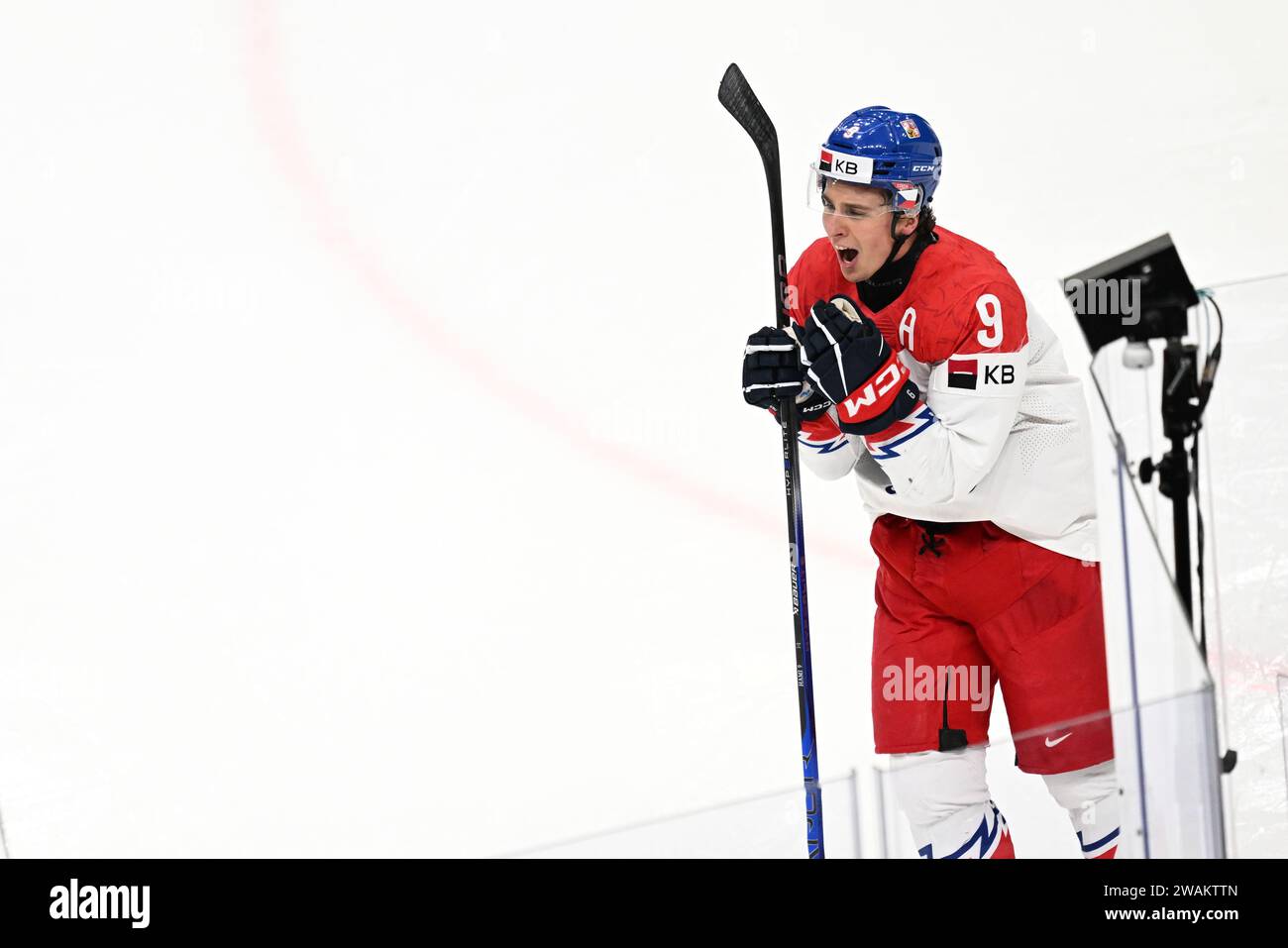 GOTHENBURG, SWEDEN 20240105Czechia's #9 Tomas Hamara celebrates after ...