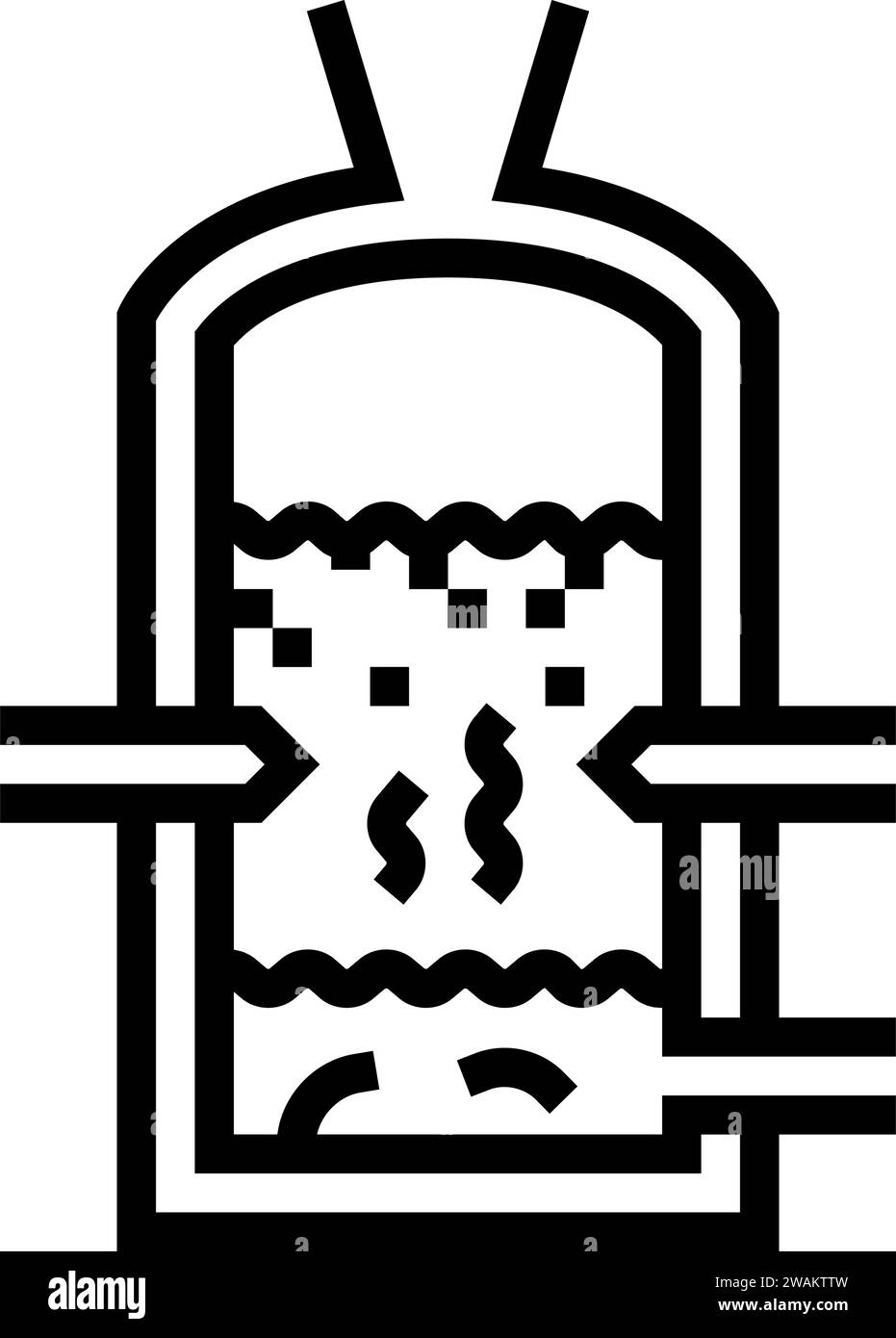 gasification biomass line icon vector illustration Stock Vector Image ...