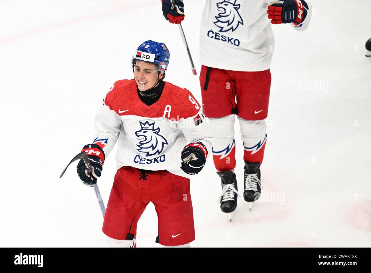 GOTHENBURG, SWEDEN 20240105Czechia's #9 Tomas Hamara celebrates after ...