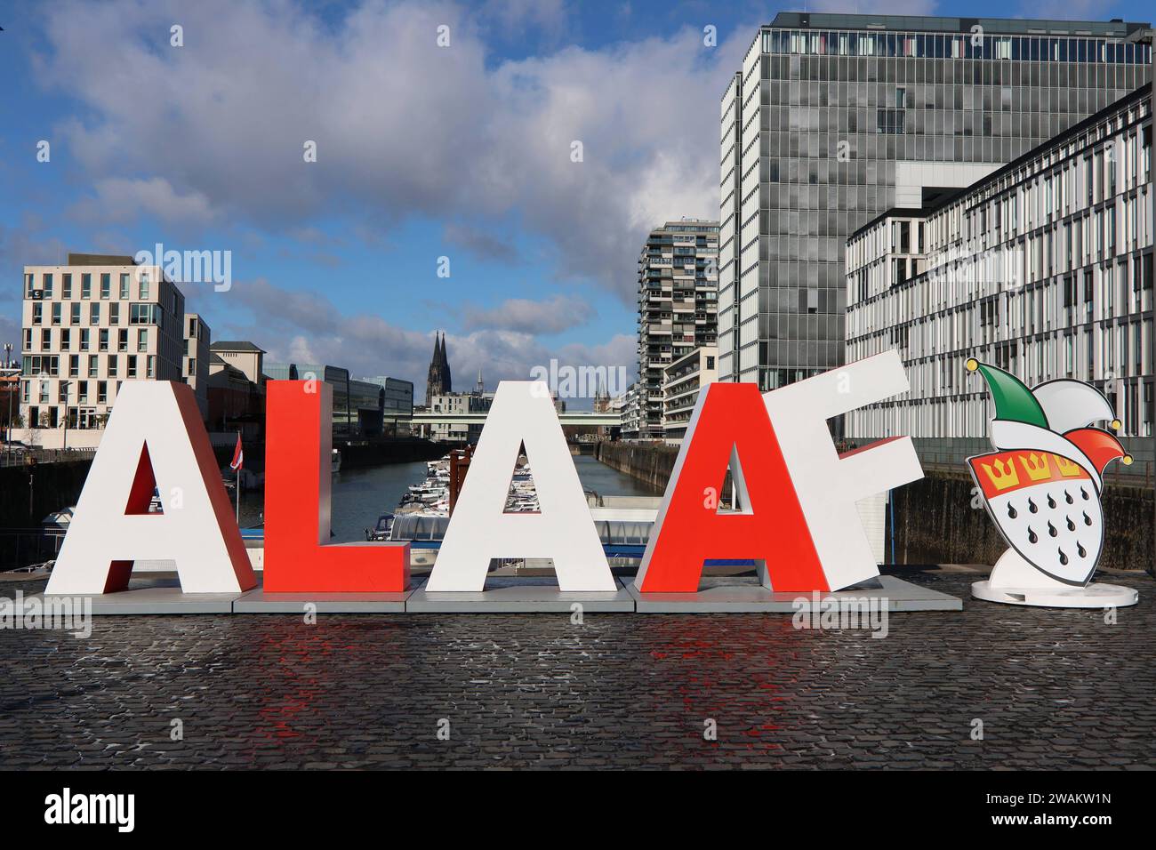 Koeln Themenfoto: Karneval. Koeln, 05.01.2024 Schriftzug ALAAF in Koeln ...
