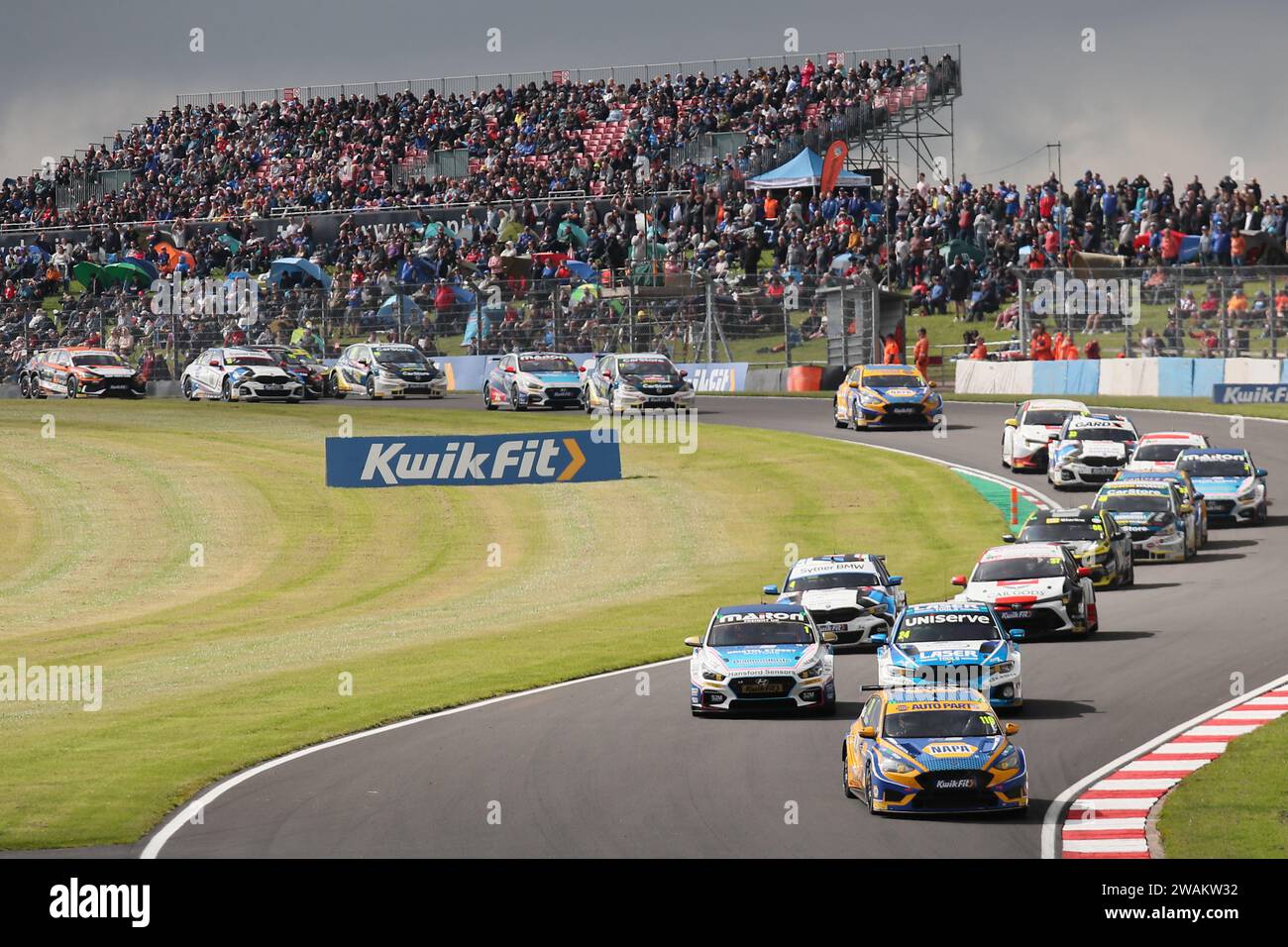 Ash Sutton Leading Donington Park Race in BTCC Stock Photo - Alamy