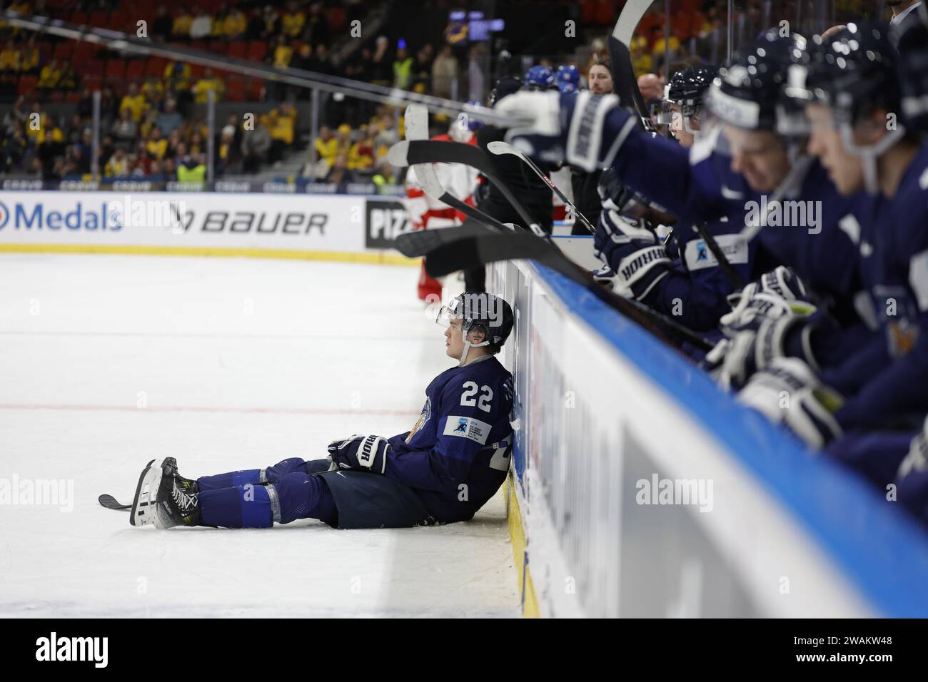 GOTHENBURG, SWEDEN 20240105Sad finnish players, Finland's Kasper ...