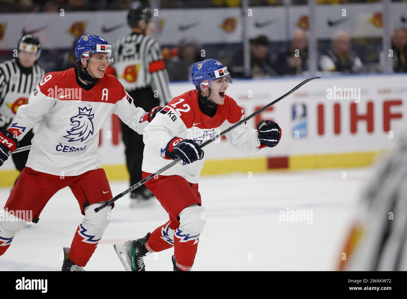 GOTHENBURG, SWEDEN 20240105Czechia's Dominik Rymon #12 scores 7-5 ...