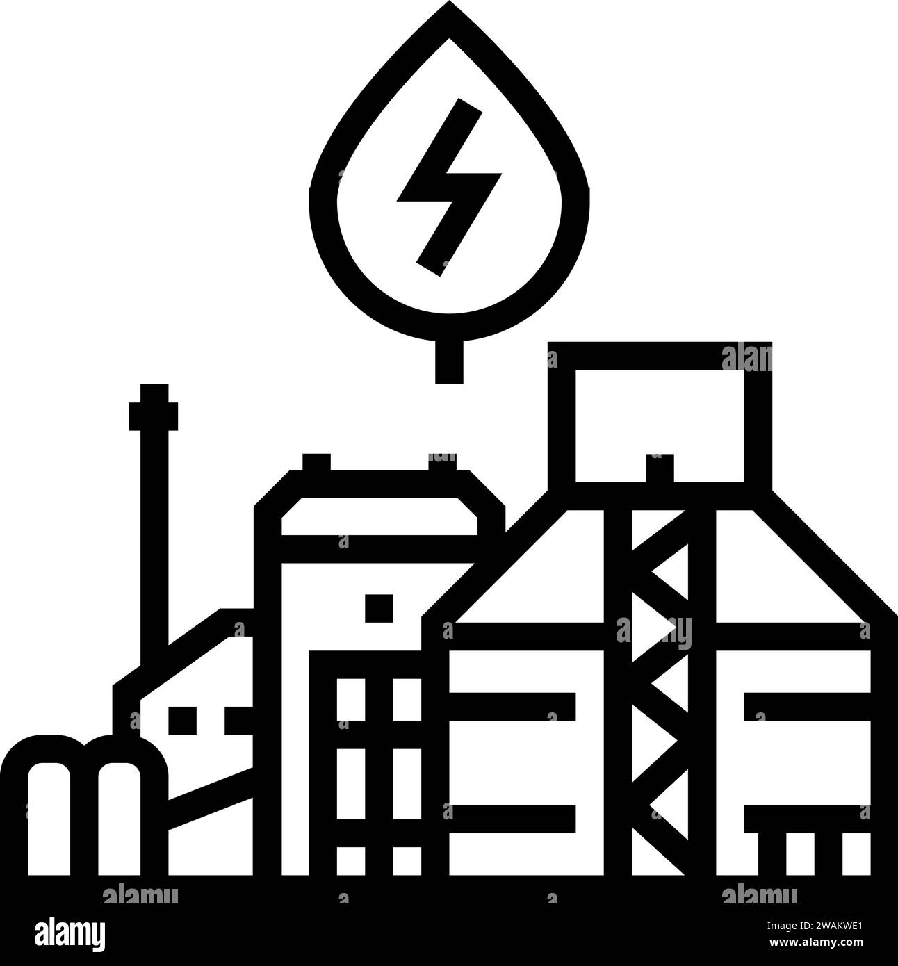 industry biomass line icon vector illustration Stock Vector Image & Art ...