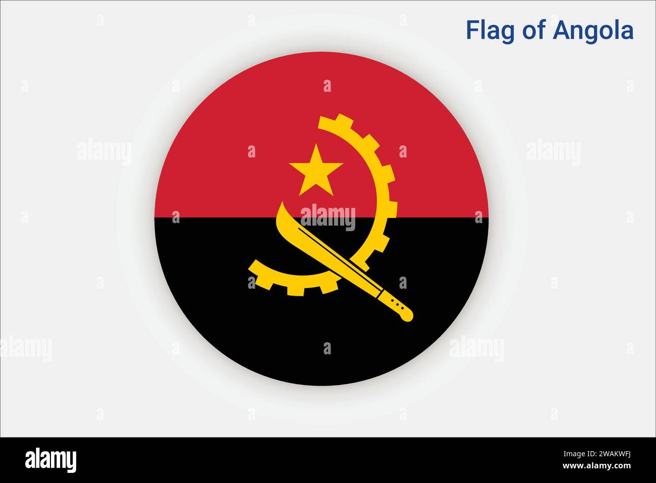 High detailed flag of Angola. National Angola flag. Africa. 3D ...