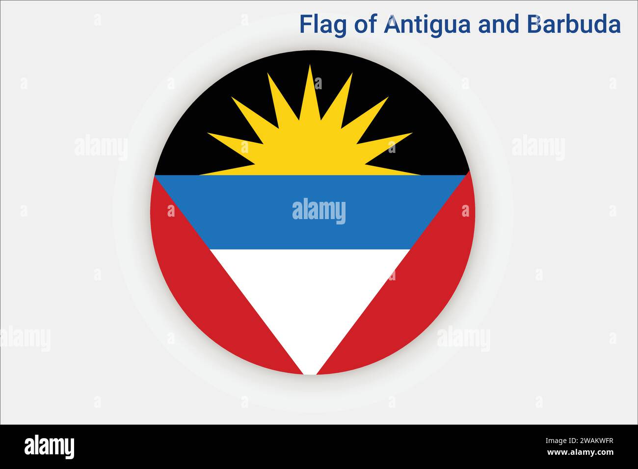 High detailed flag of Antigua and Barbuda. National Antigua and Barbuda ...