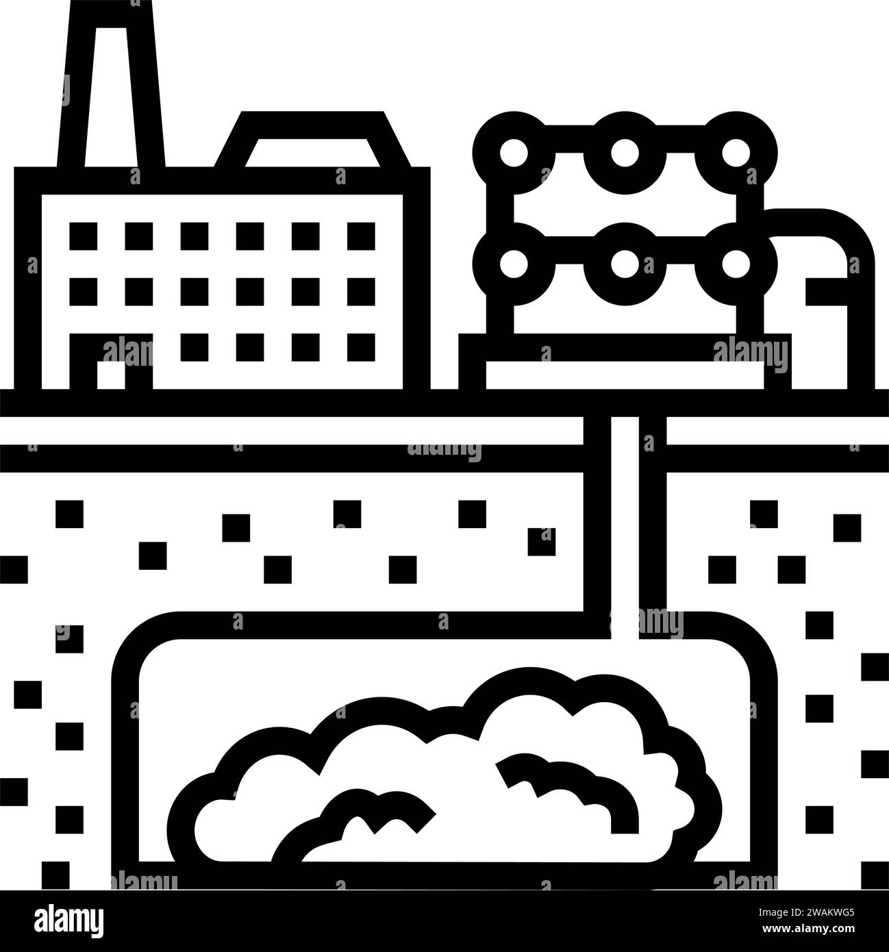 Sequestration Carbon Line Icon Vector Illustration Stock Vector Image
