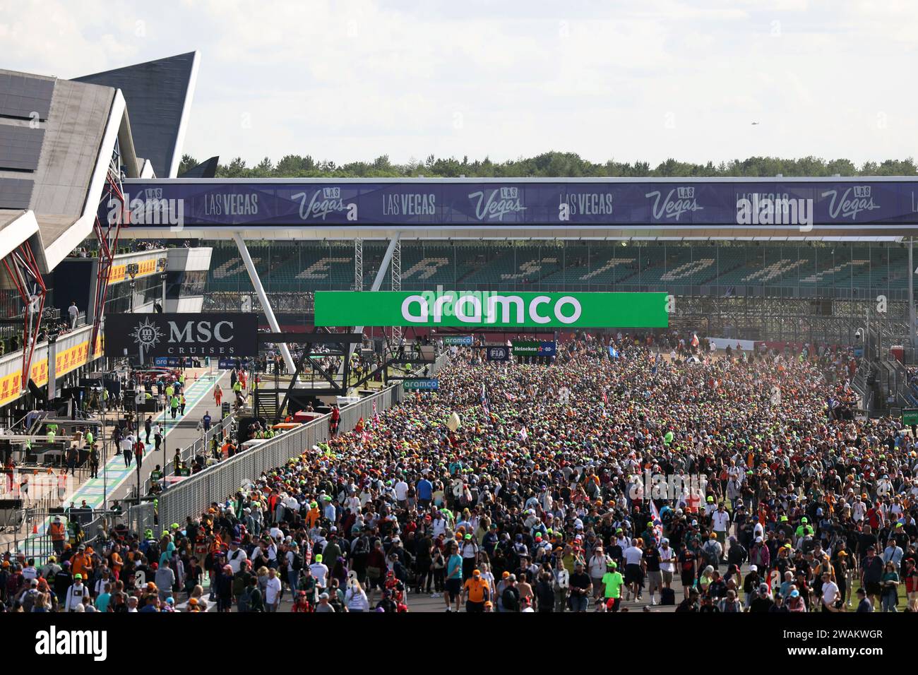 Fans on Silverstone Circuit after F1 Grand Prix Stock Photo - Alamy