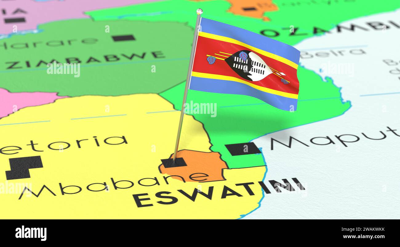 3d illustration eswatini map hi-res stock photography and images - Alamy